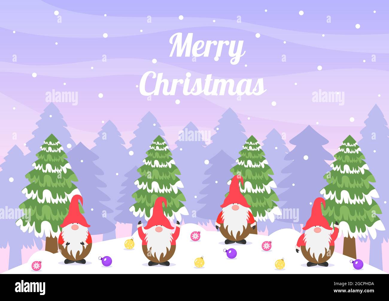 Merry Christmas Cute Cartoon Dwarf little fantasy, Santa Claus And ...