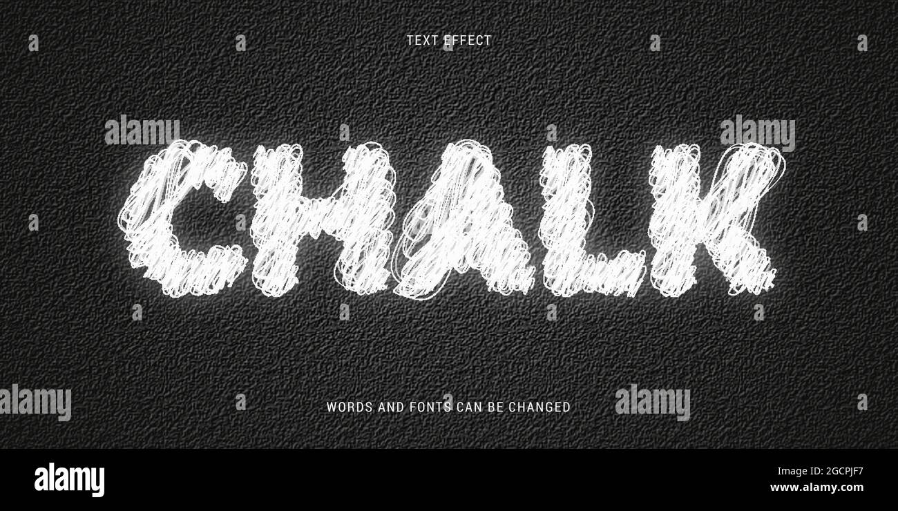 scribble chalk text effect on black textured background editable 100% ...