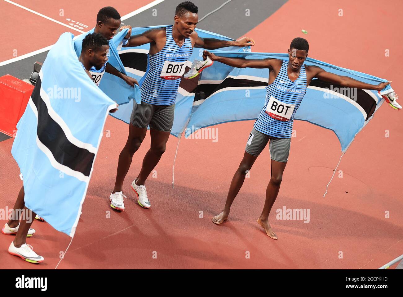 Team Botswana (BOT) celebrate third place and the bronze medal after ...