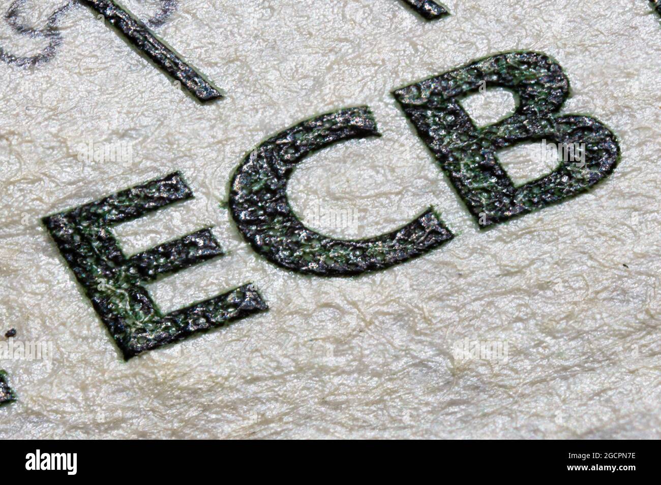 macro close up of a five euro banknote. A sharp detailed capture of the ...