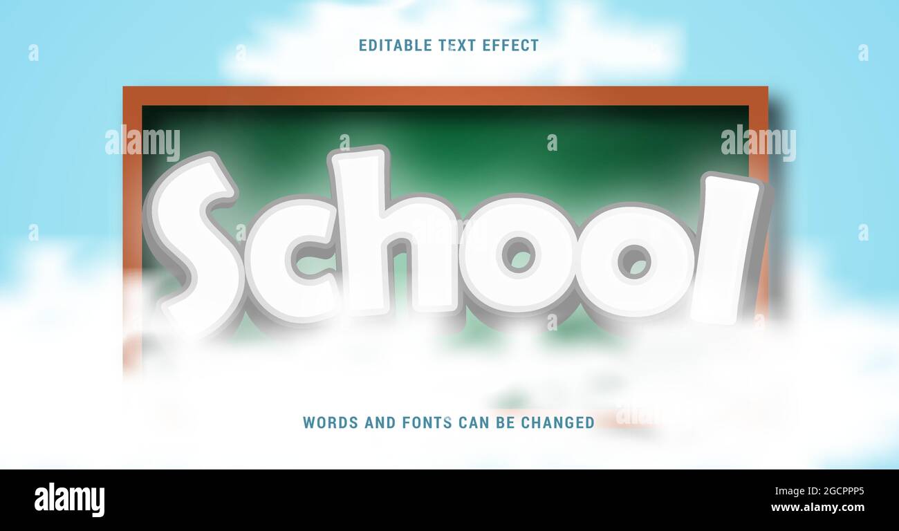 back to school text effect isolated on chalkboard background. editable ...