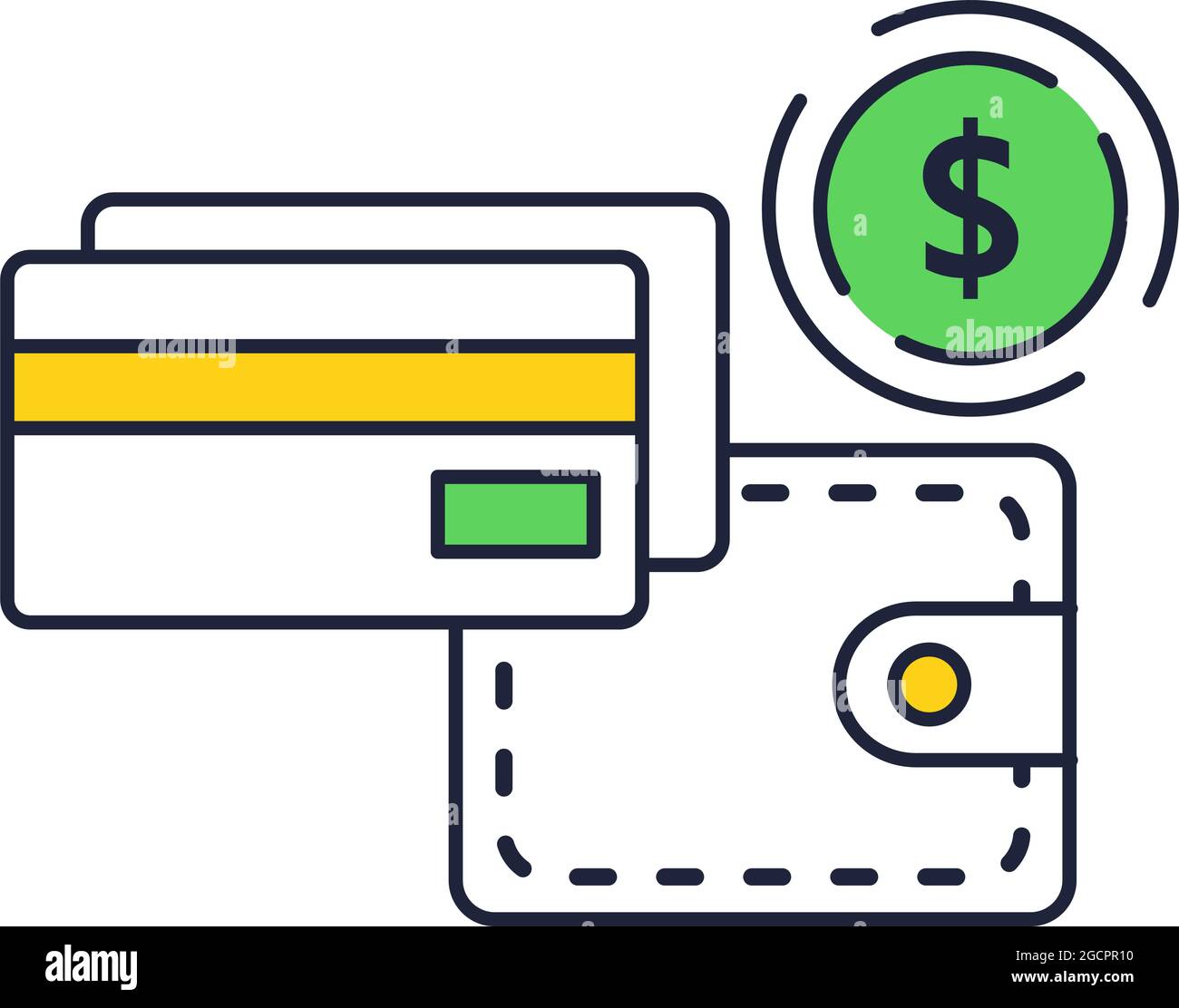 Money wallet for payment icon flat line vector Stock Vector Image & Art ...