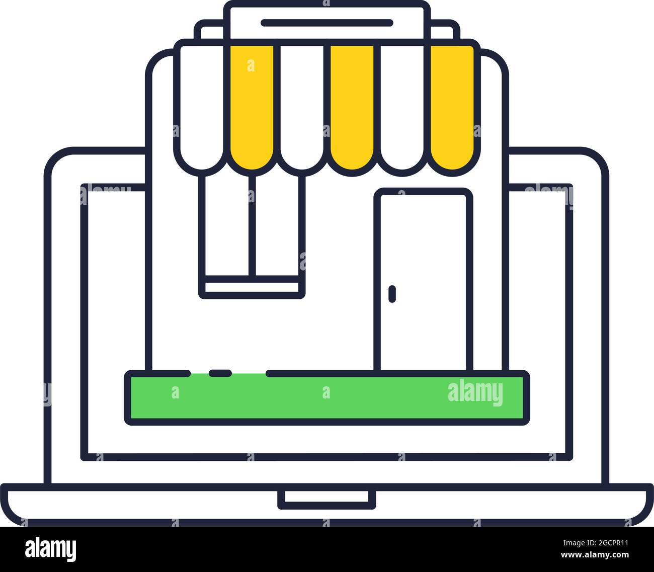 Online shop computer laptop app vector icon Stock Vector Image & Art ...