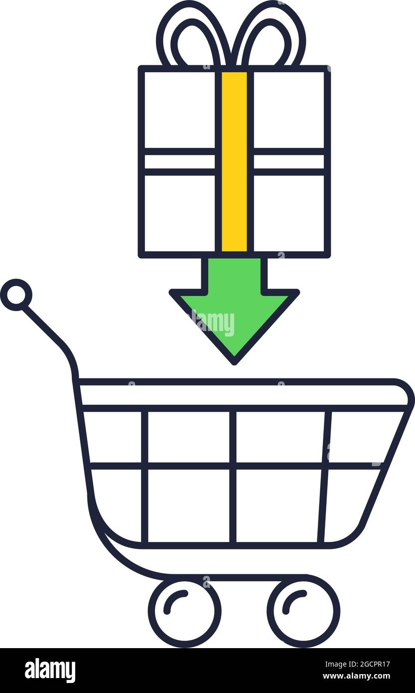 Shop trolley cart and gift vector sale icon Stock Vector Image & Art ...