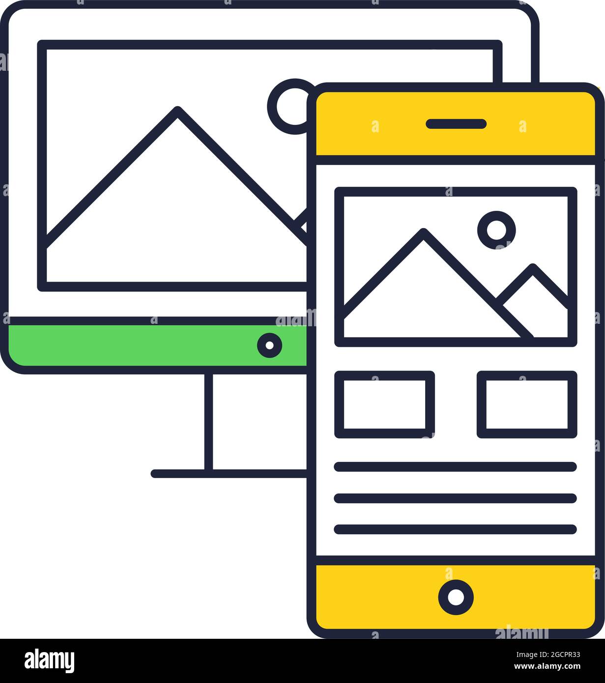 Responsive web design for device vector flat icon Stock Vector Image ...