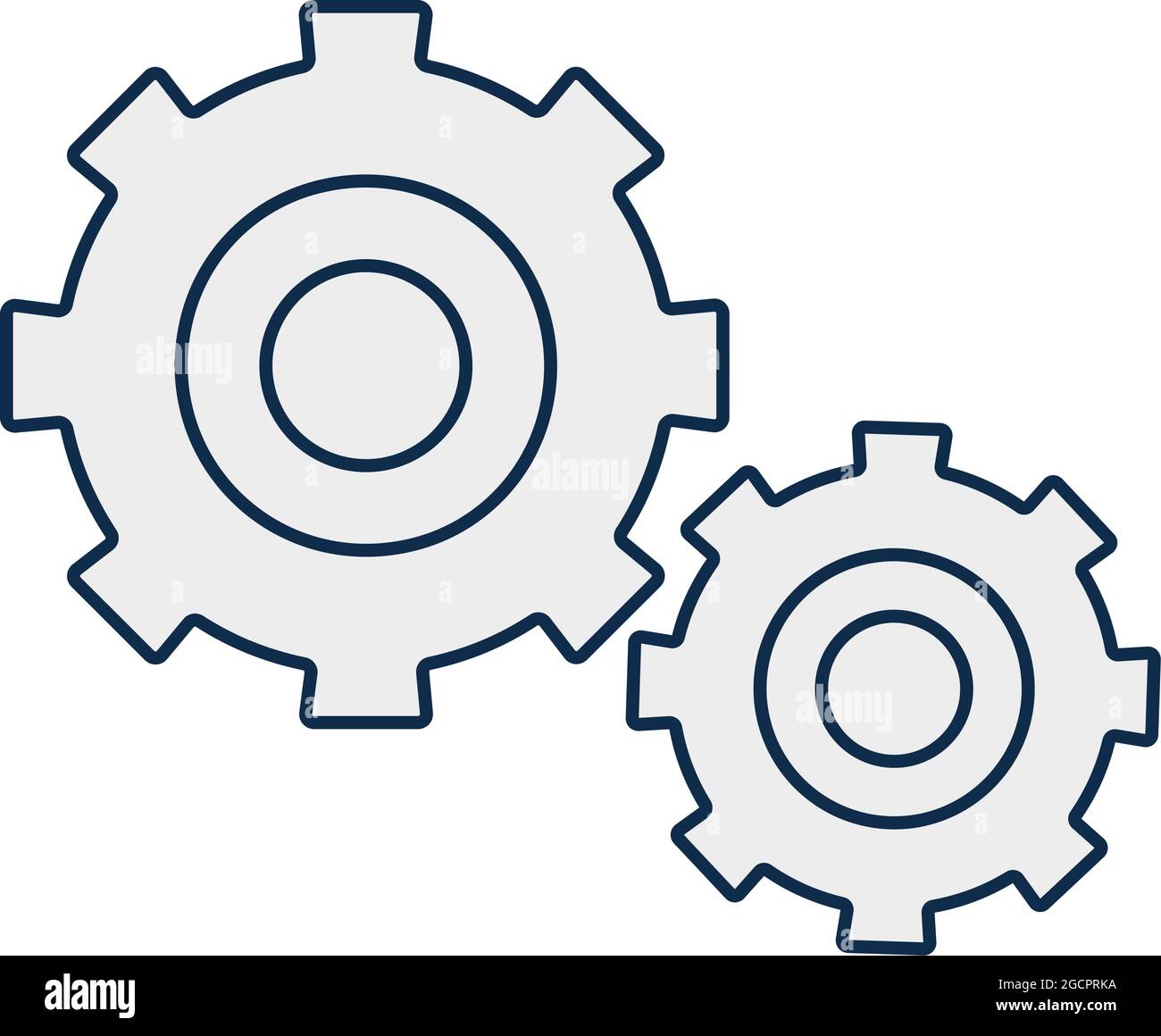 two cogwheel illustration Stock Vector Image & Art - Alamy
