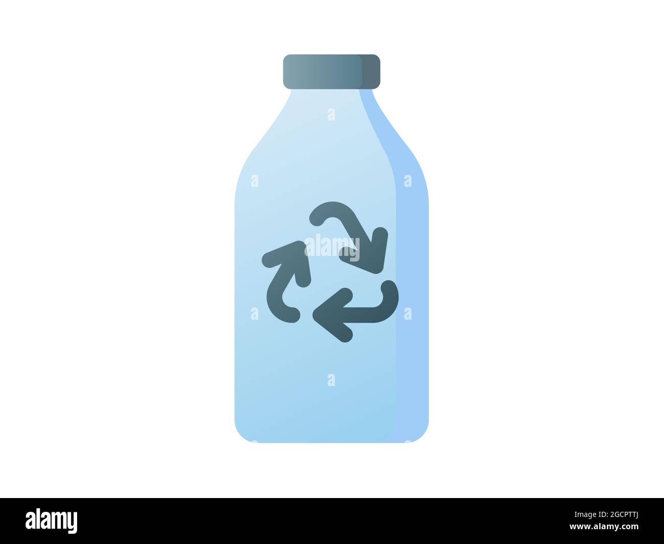 bottle recycle reuse single isolated icon with smooth style vector ...