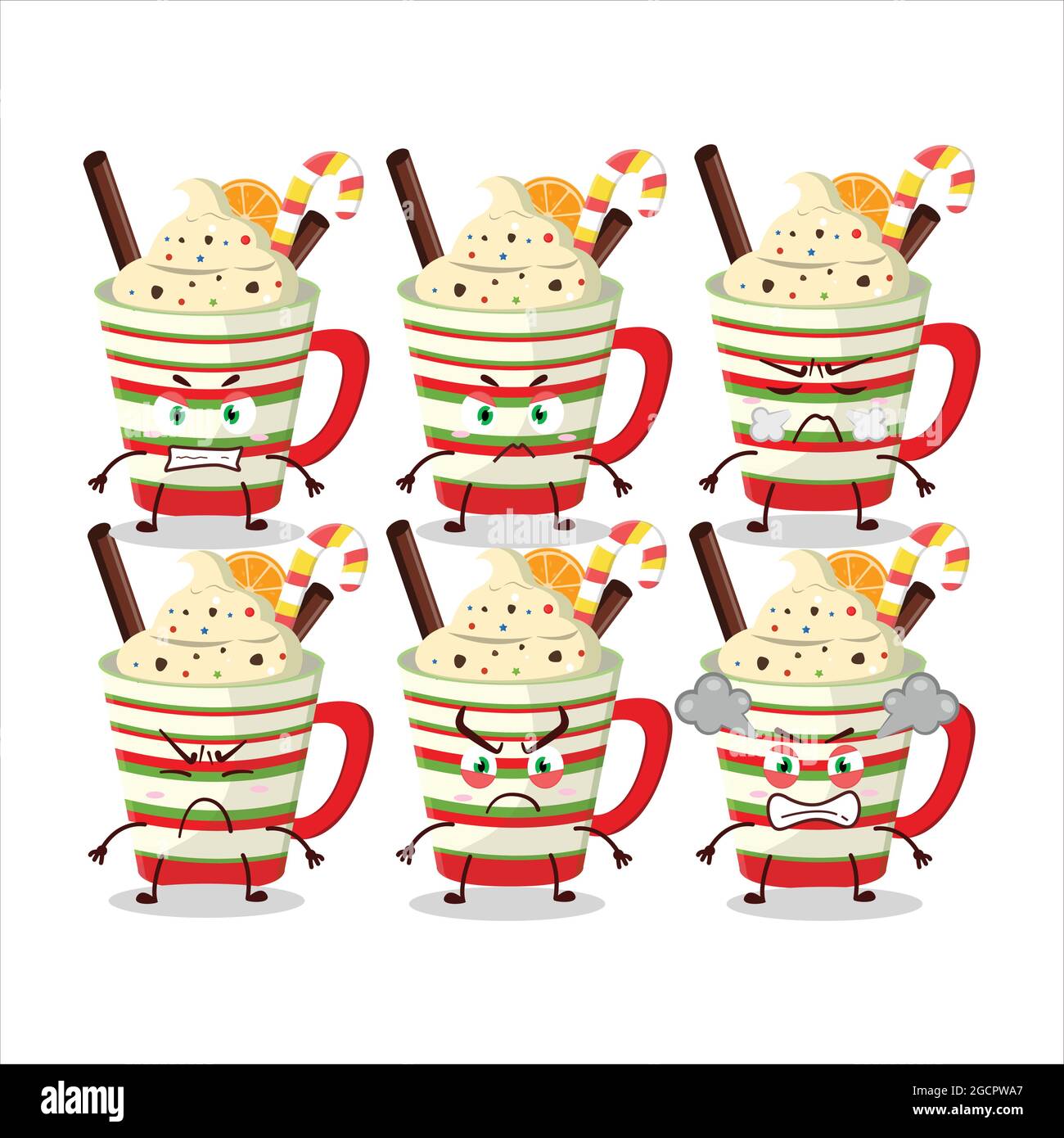 Ice cream orange cartoon character with various angry expressions ...