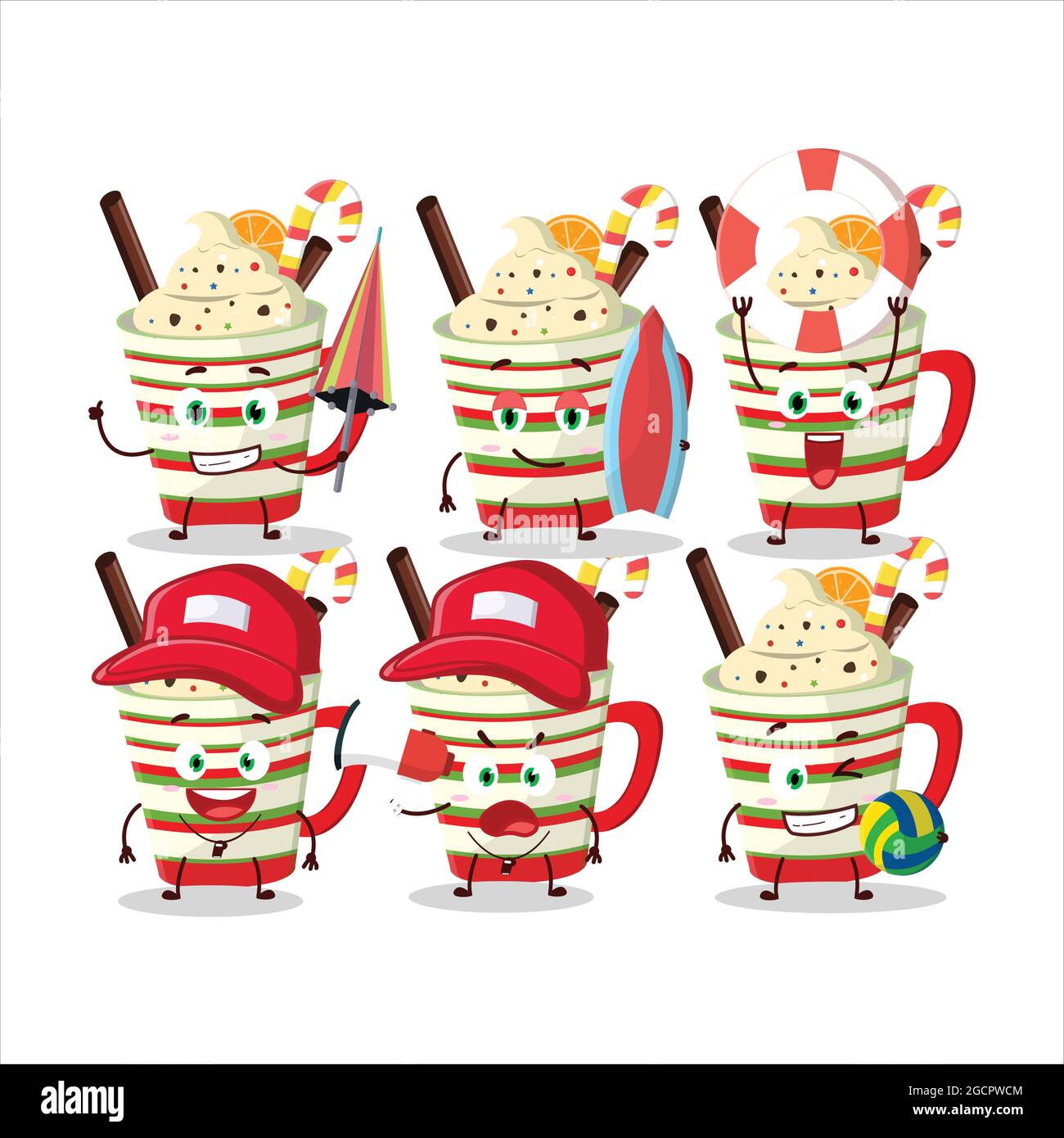 Happy Face ice cream orange cartoon character playing on a beach ...