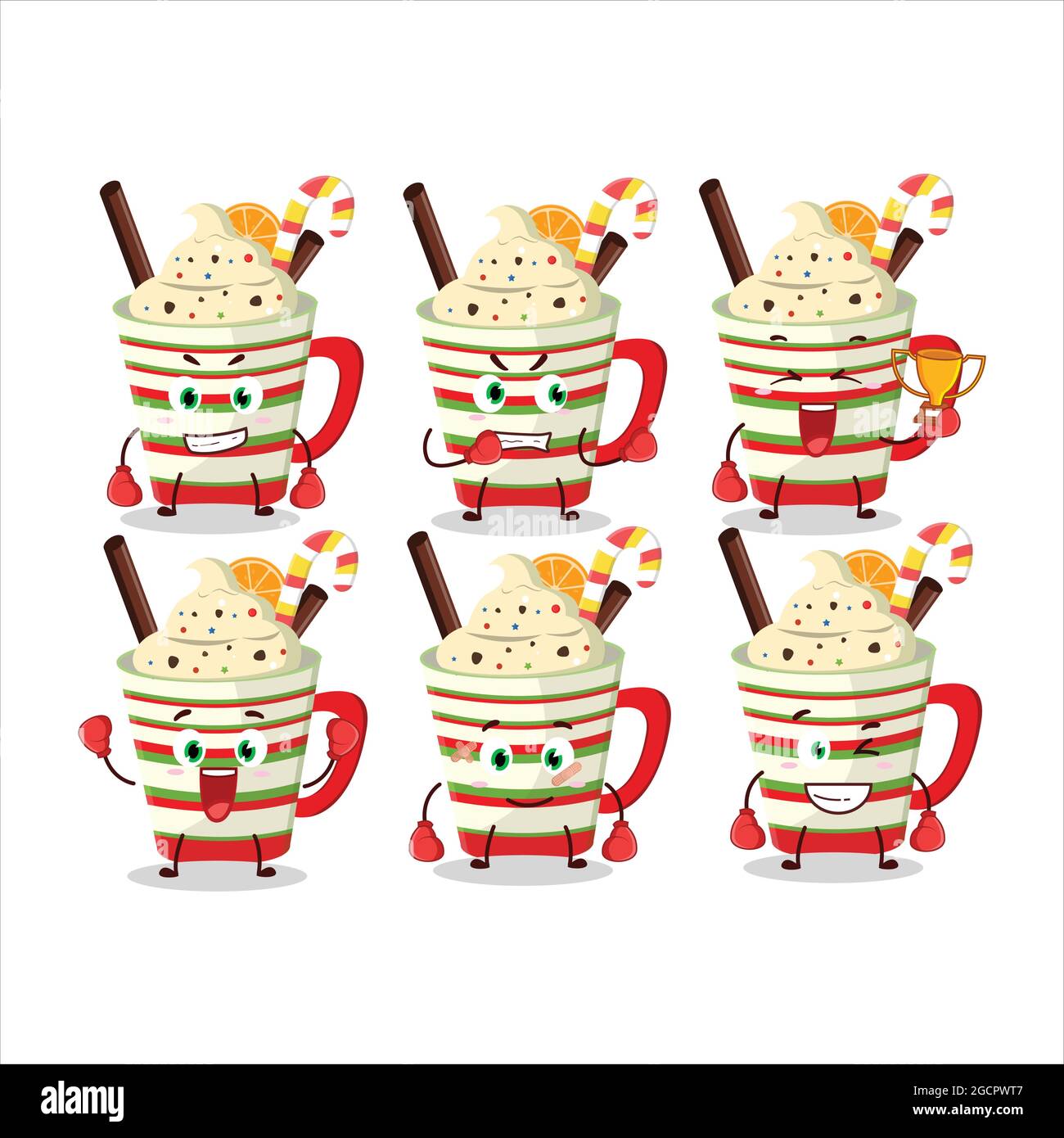 A sporty ice cream orange boxing athlete cartoon mascot design. Vector ...