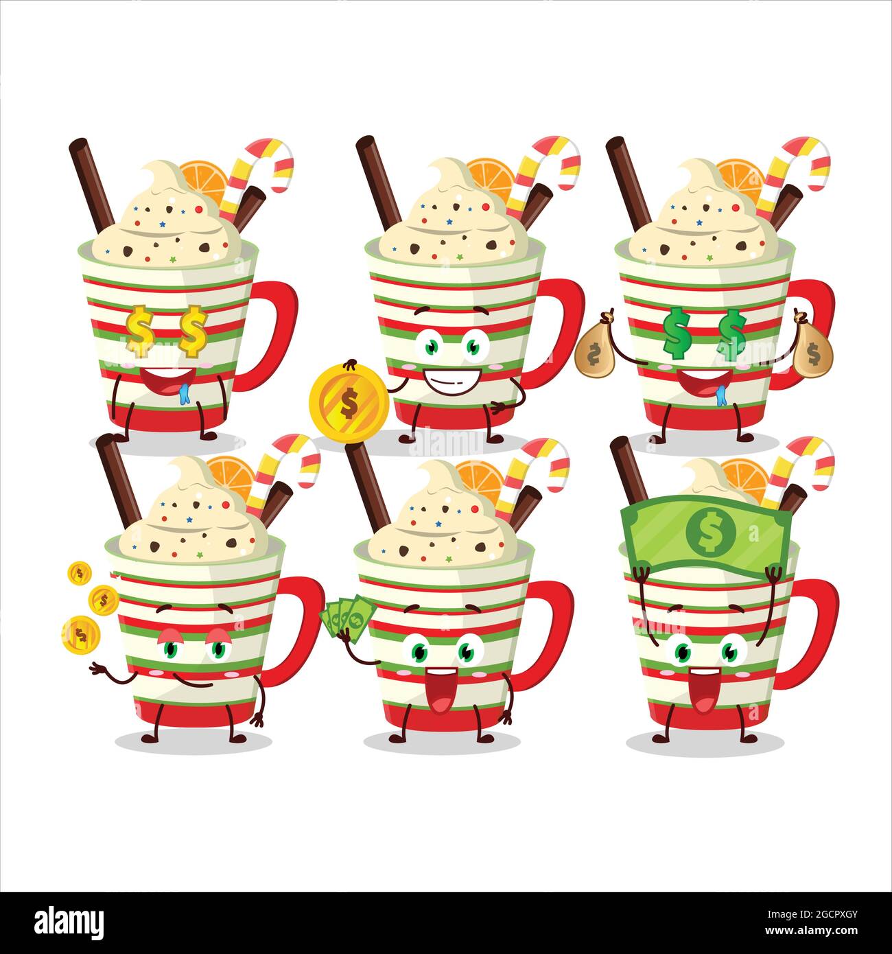 Ice cream orange cartoon character with cute emoticon bring money ...