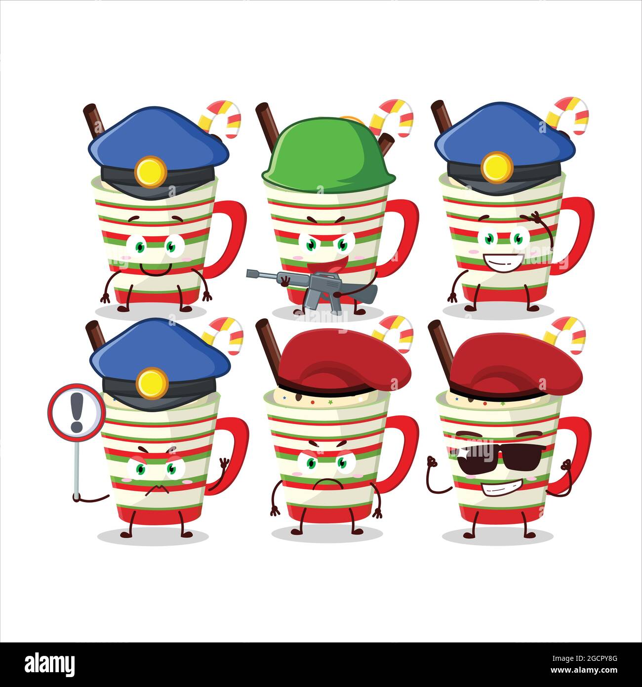 A dedicated Police officer of ice cream orange mascot design style ...