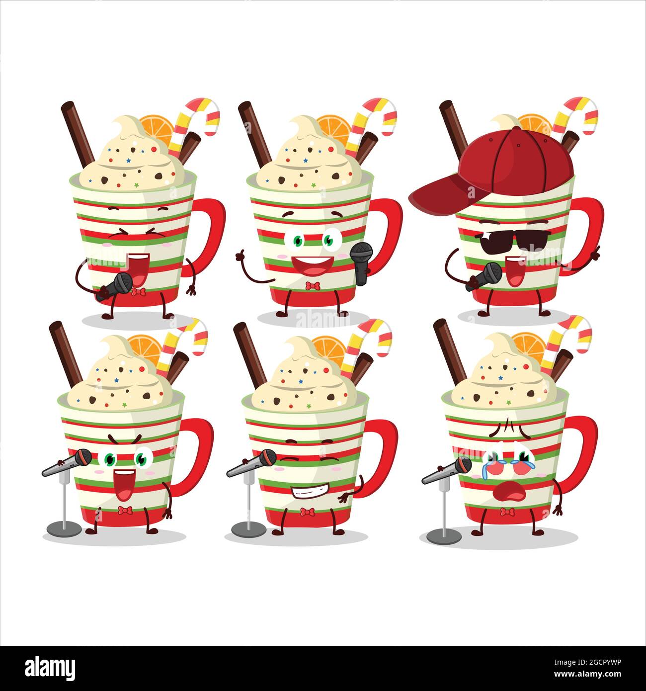 A Cute Cartoon design concept of ice cream orange singing a famous song ...