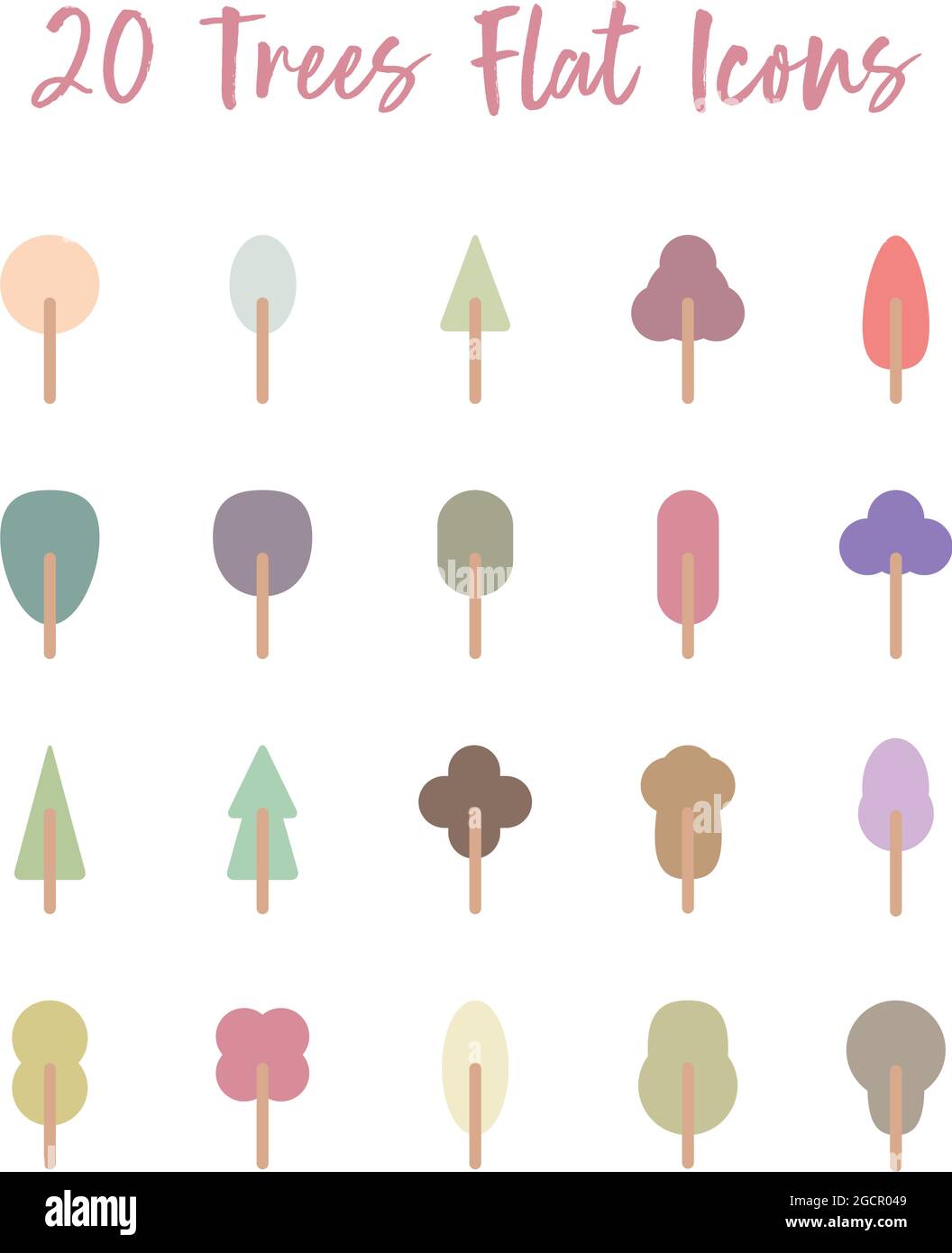 Tree icon vector symbol for nature, ecology and environment in a flat ...