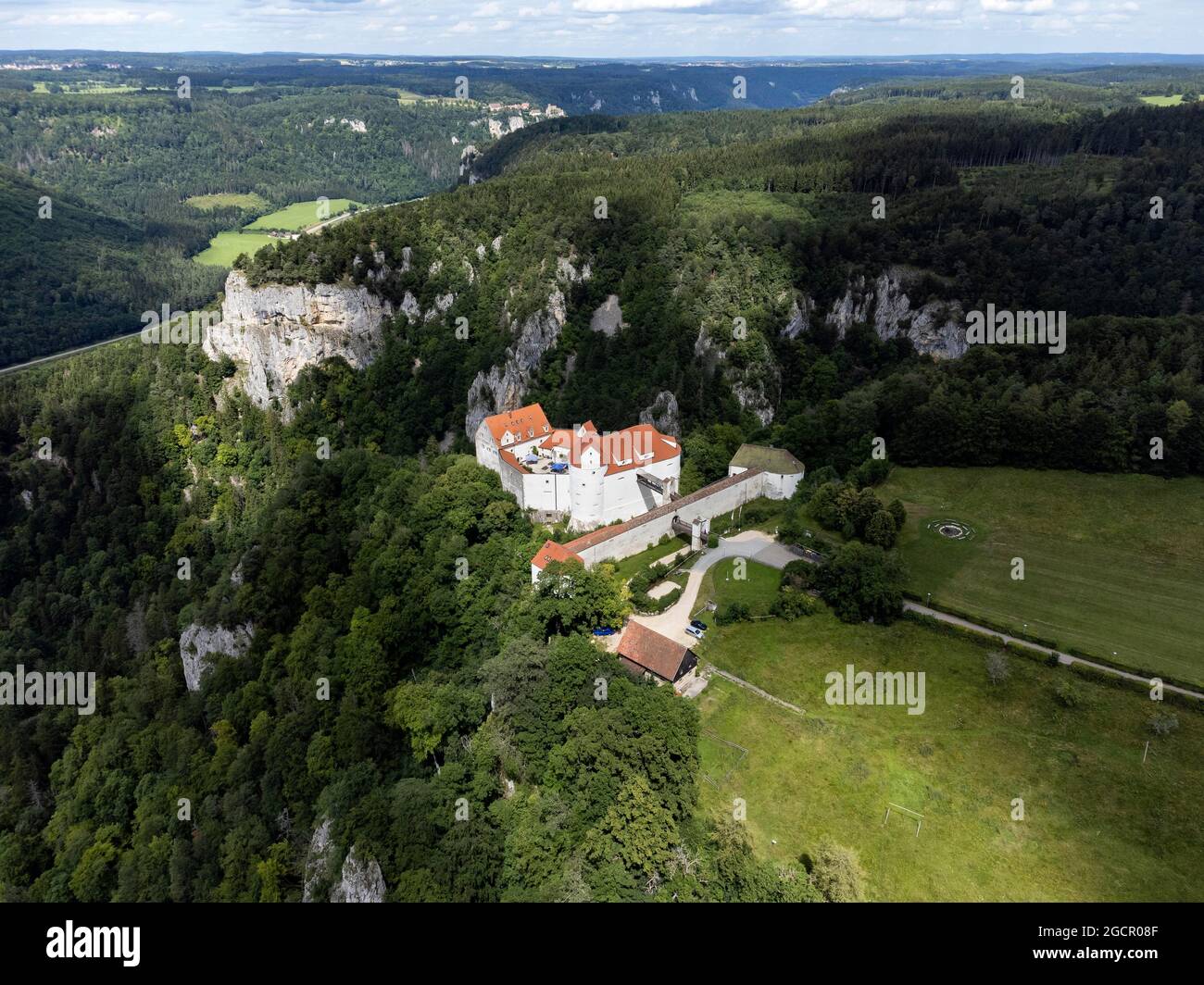 Wildenstein Castle, Leibertingen, left of the Bandfelsen, Upper Danube ...
