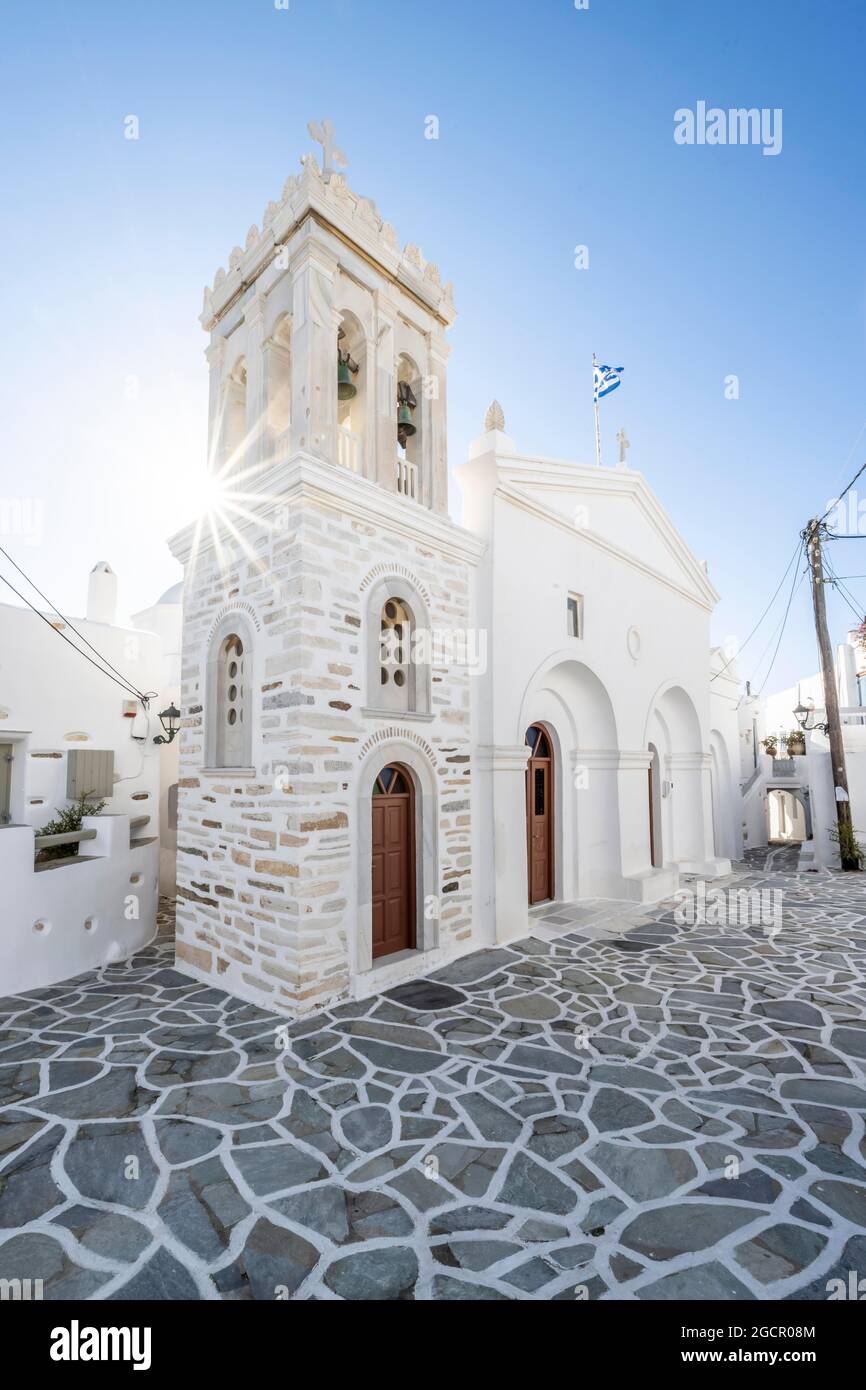 Greek Orthodox Church, Marpissa, Paros, Cyclades, Greece Stock Photo ...