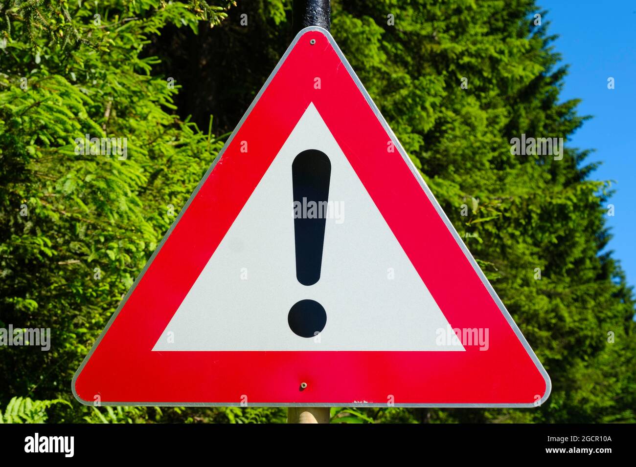 Traffic sign danger spot, Bavaria, Germany Stock Photo - Alamy