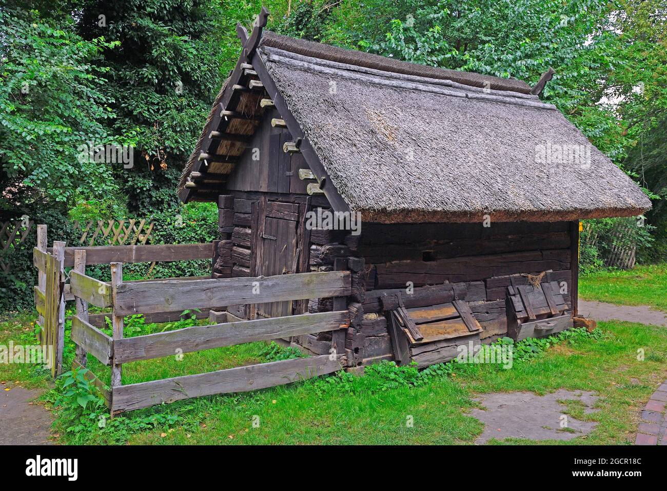 Stable from the 19th century in the Open Air Museum Lehde, Brandenburg ...