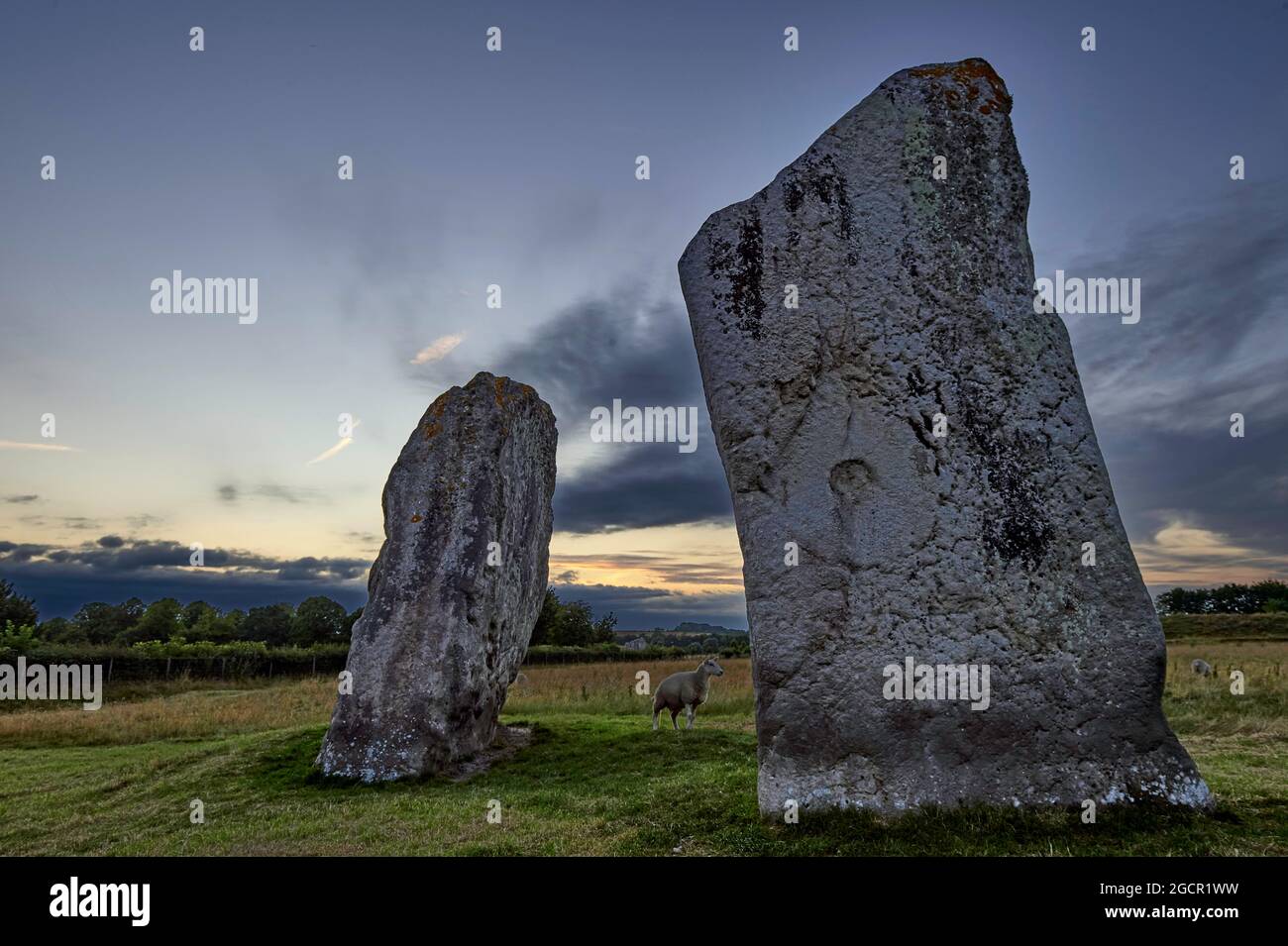 Avebury, Standing Stones, Neolithic, Prehistoric, Sunset, Wiltshire ...