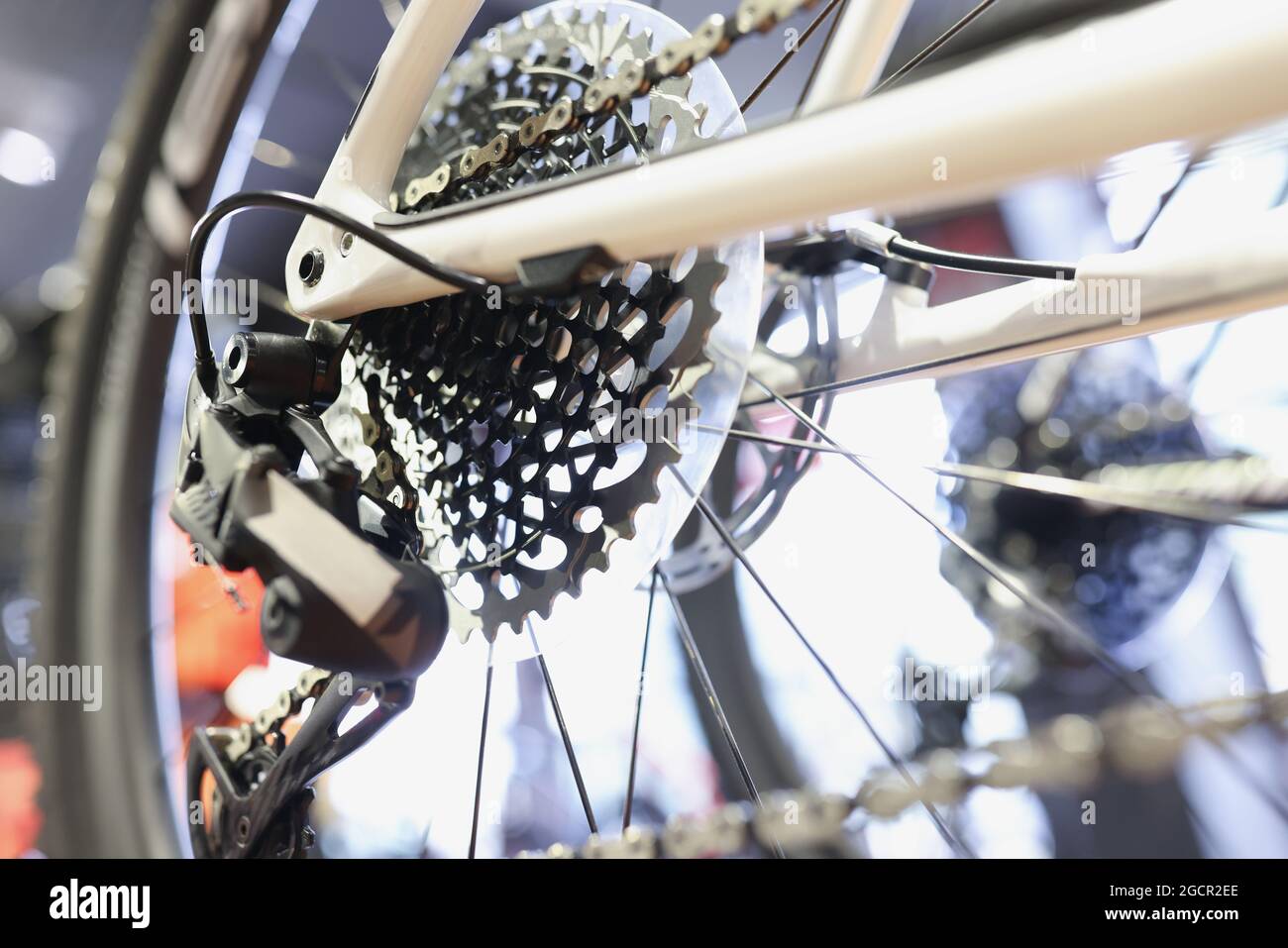Part of bicycle chain wheel and frame of road bike bicycle Stock Photo ...