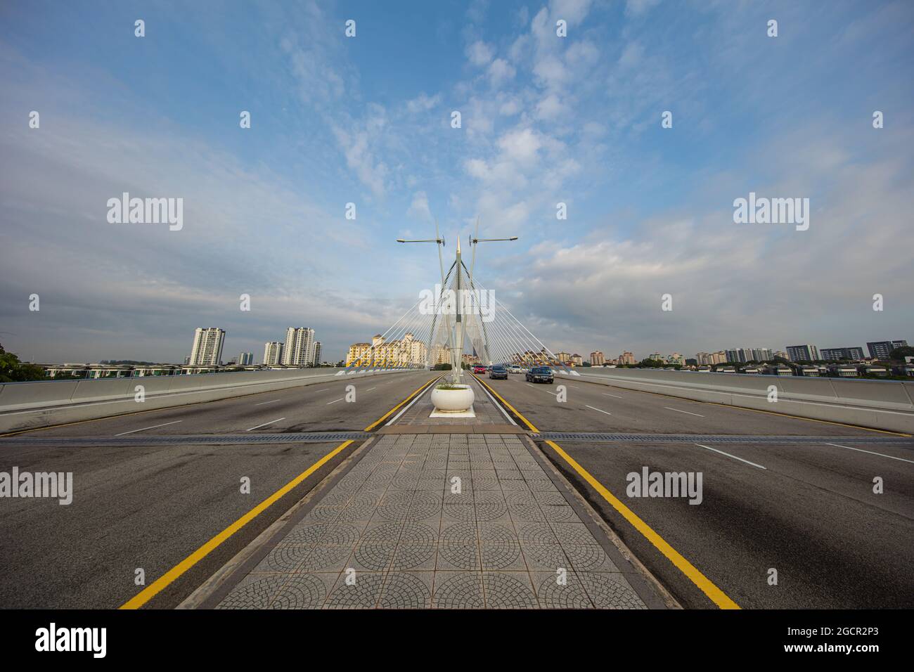 Putrajaya, Malaysia, Seri Wawasan Bridge. A panorama view on one of the ...