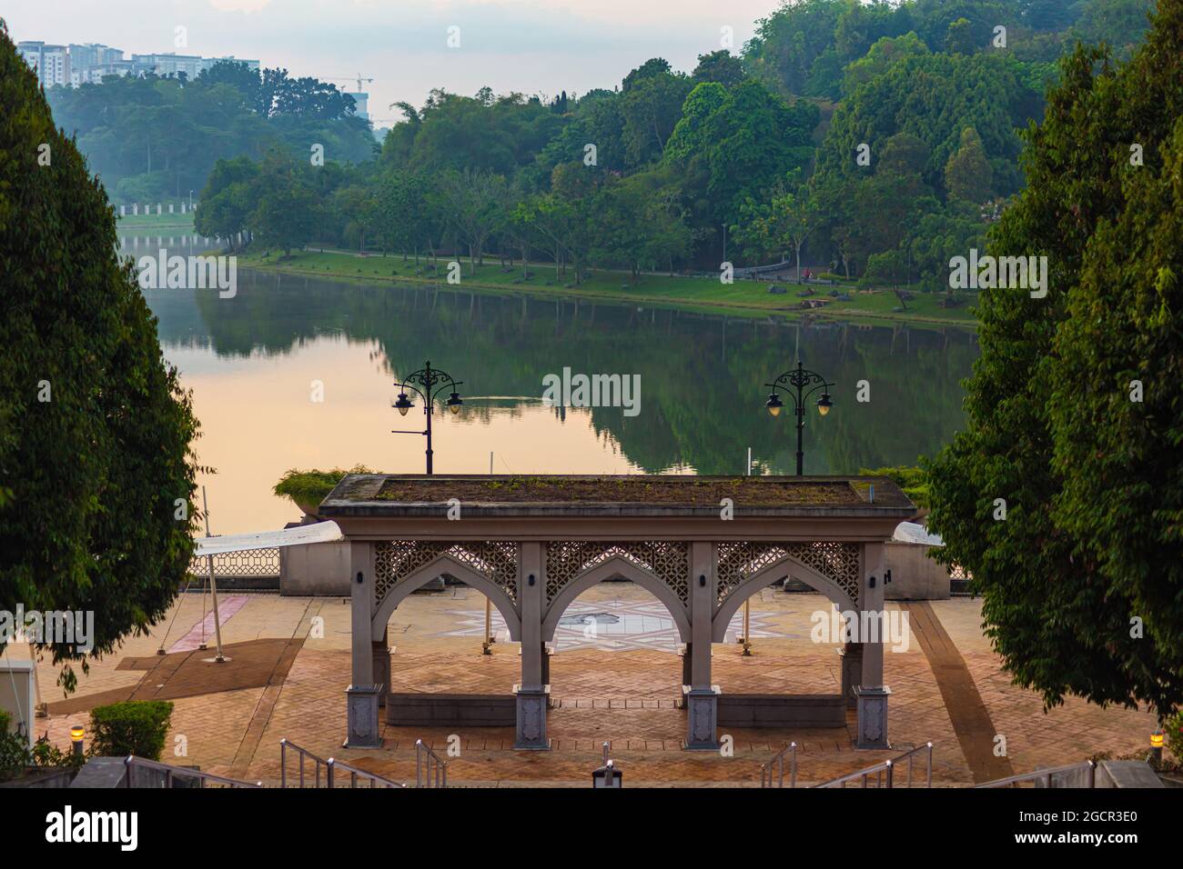 Morning sun over the Malaysian prime minister office at Putrajaya ...