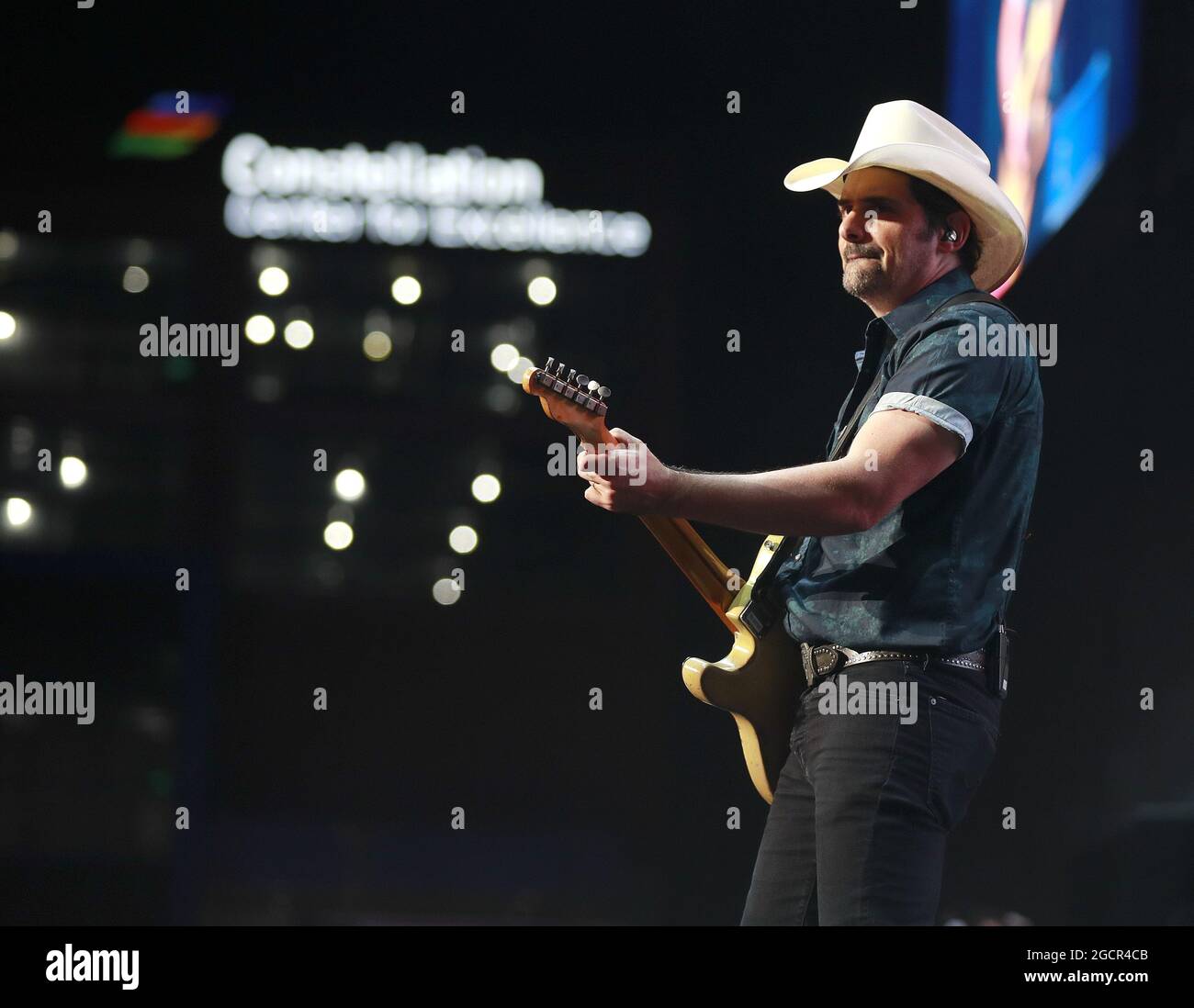 Canton, United States. 9th Aug, 2021. Brad Paisley performs at the ...