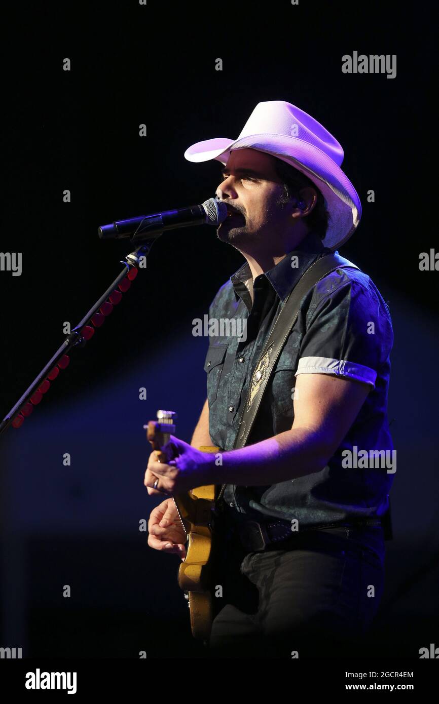 Canton, United States. 9th Aug, 2021. Brad Paisley performs at the ...