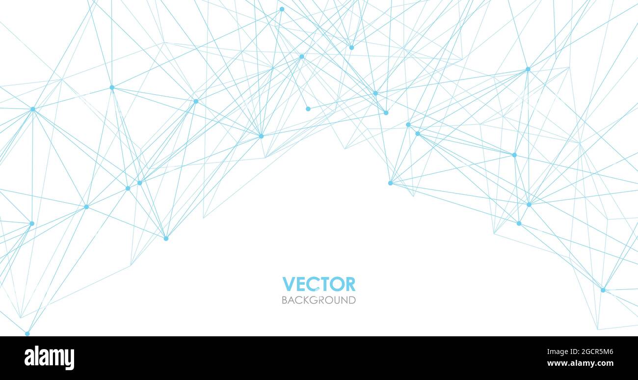 Connected lines and dots on white background. Vector illustration Stock ...