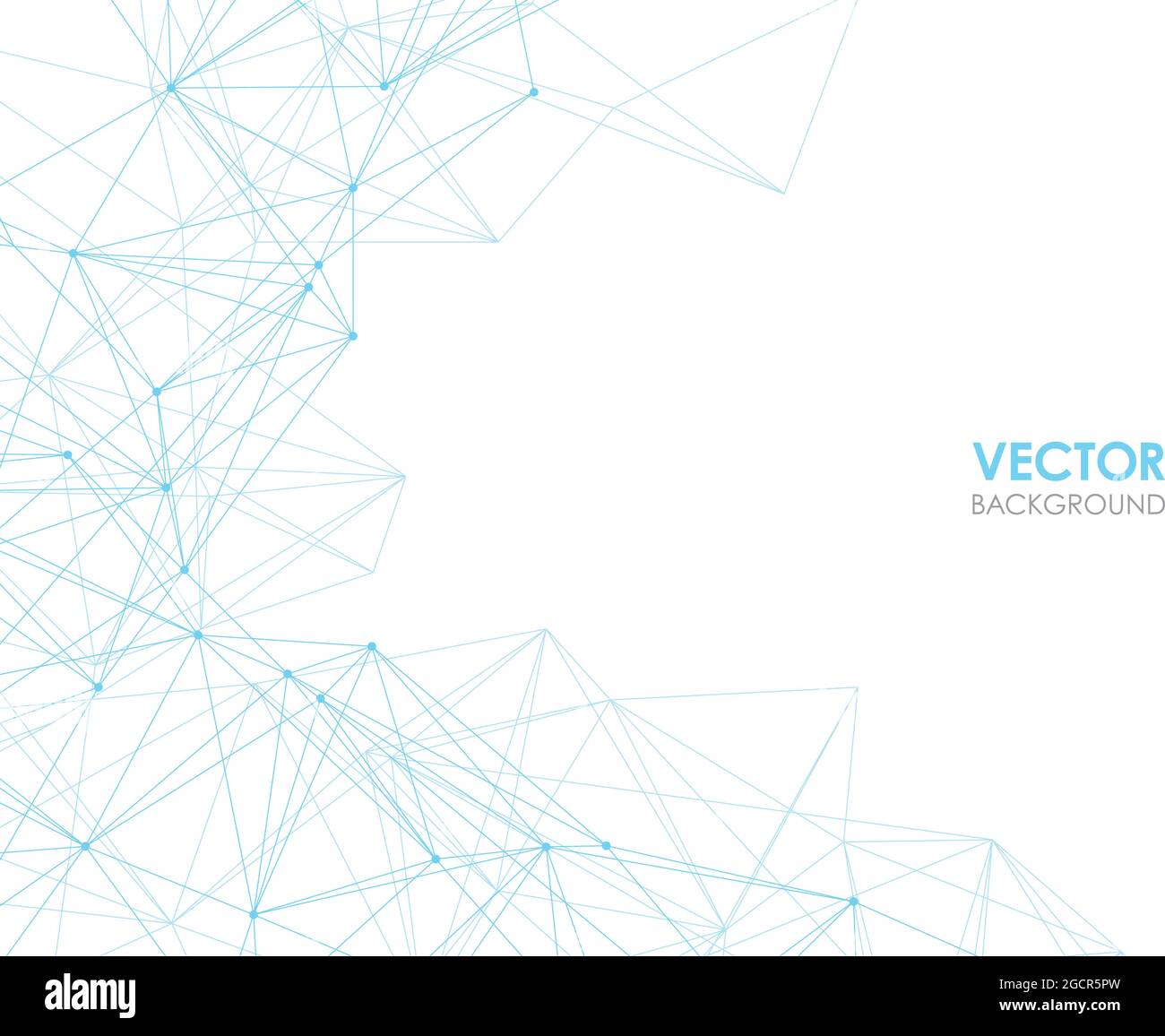 Connected lines and dots on white background. Vector illustration Stock ...