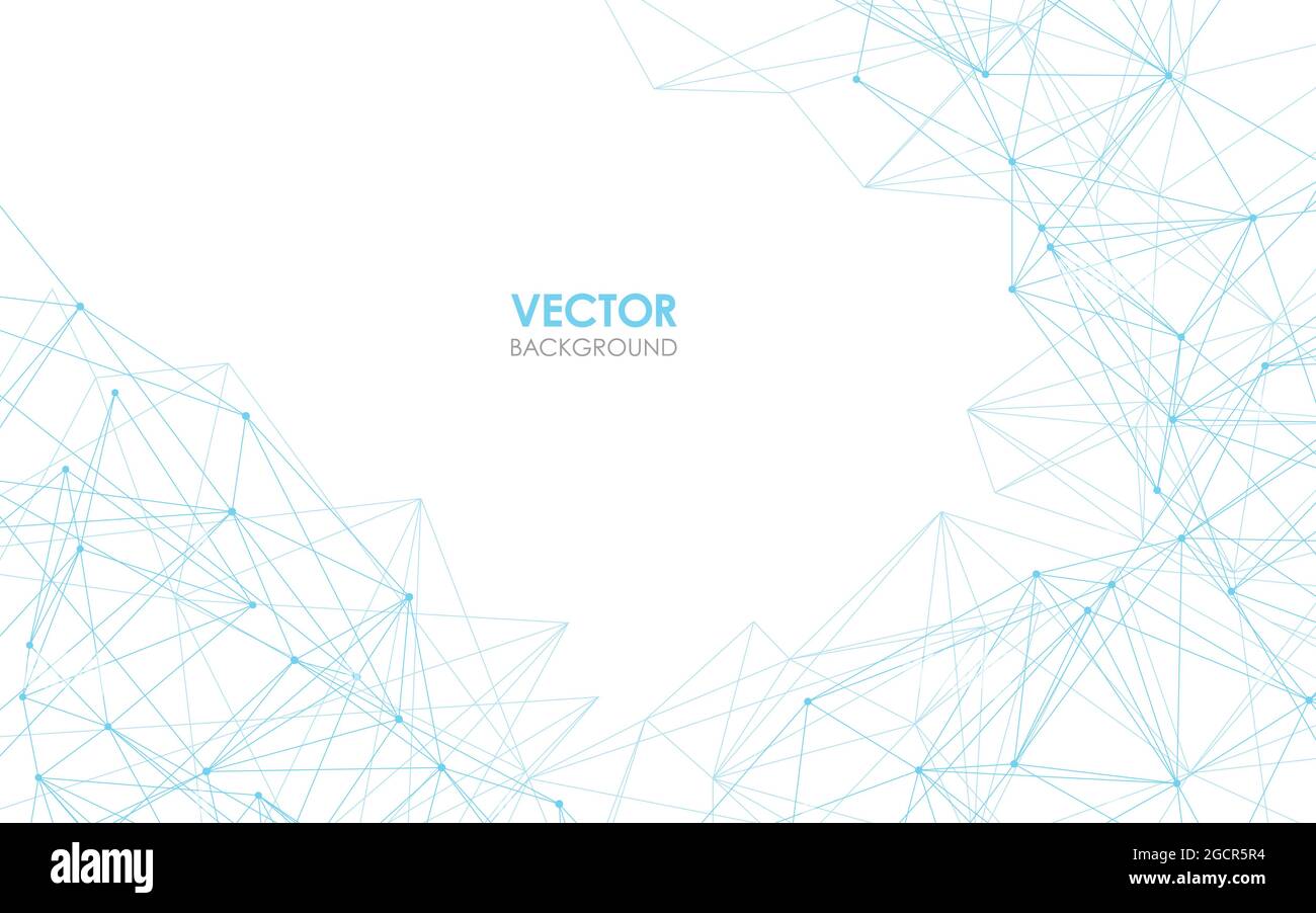 Connected lines and dots on white background. Vector illustration Stock ...