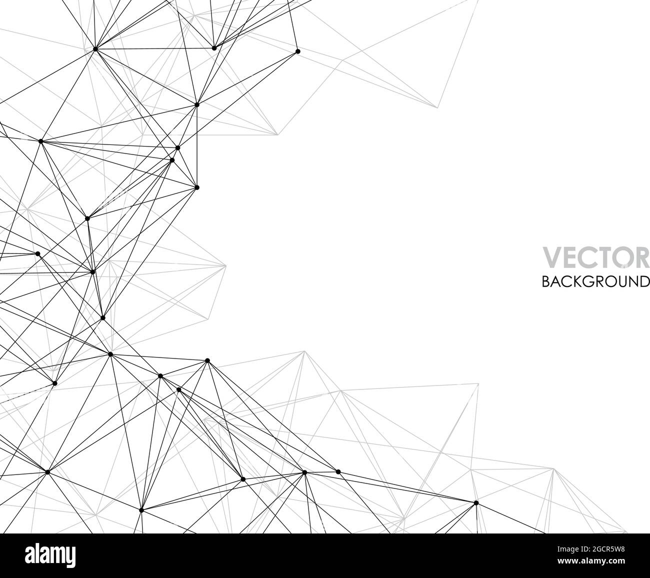 Connected lines and dots on white background. Vector illustration Stock ...