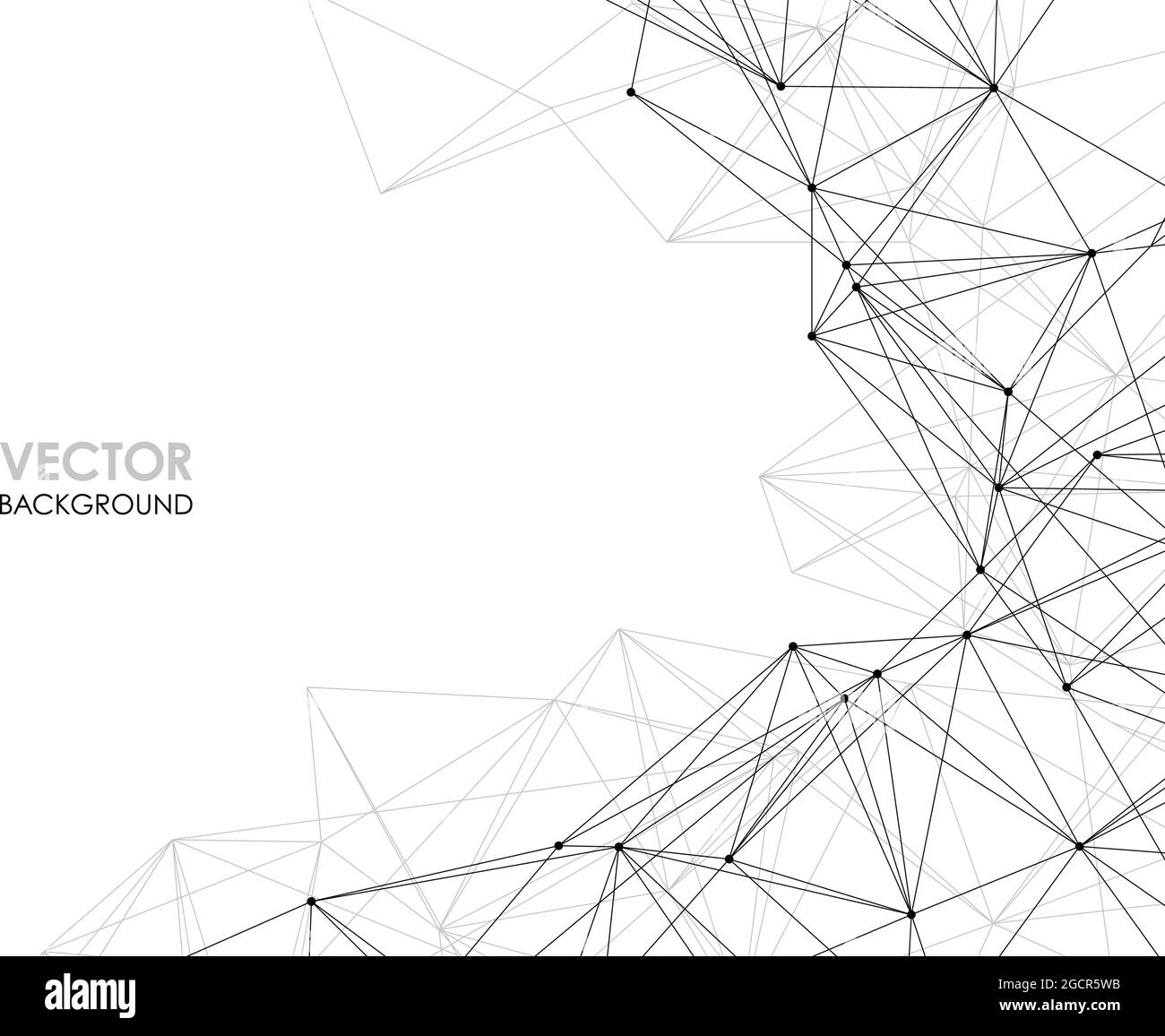 Connected lines and dots on white background. Vector illustration Stock ...