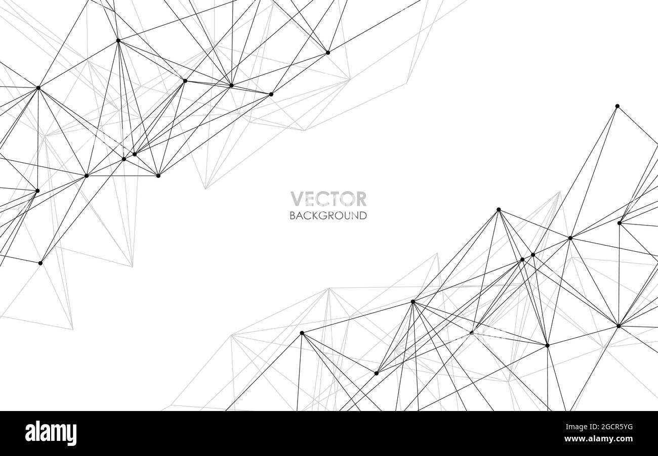 Connected lines and dots on white background. Vector illustration Stock ...