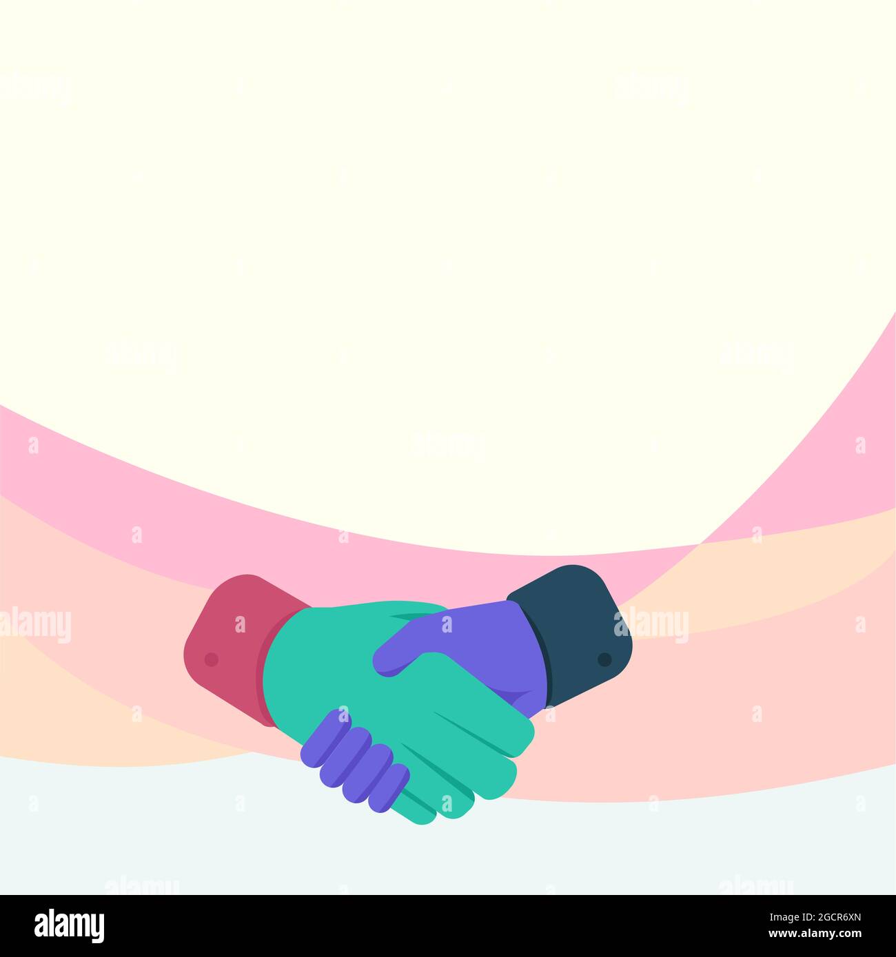 Hands Drawing In Handshake Position Showing Deal Agreement And Greeting ...