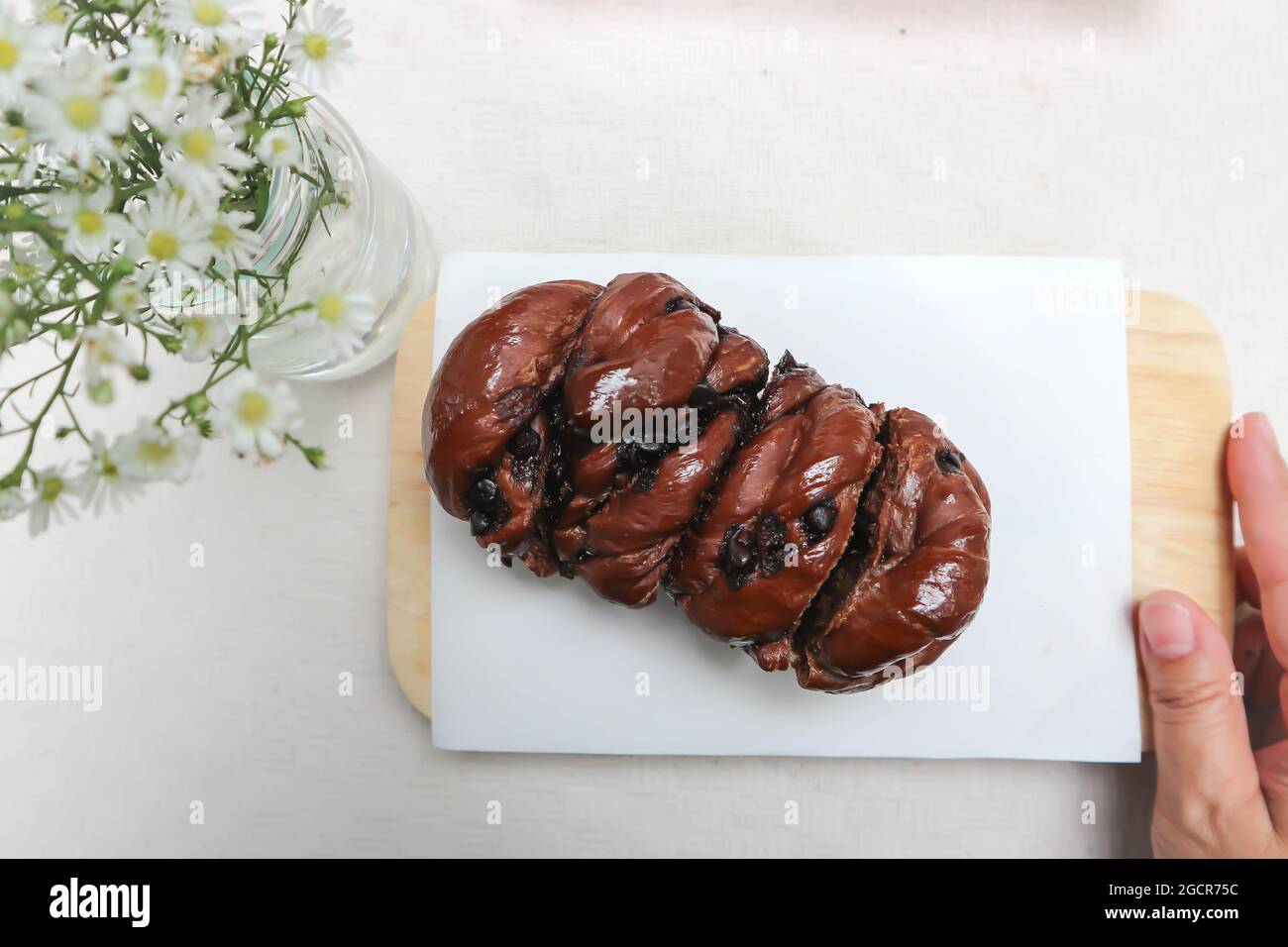 bread, chocolate bread or chocolate bun for serve Stock Photo - Alamy