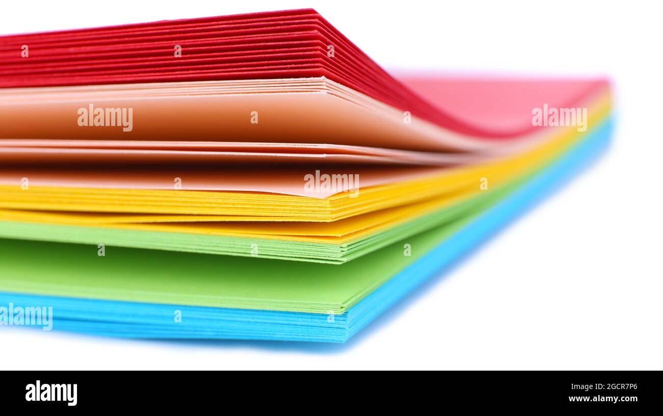 Colorful art paper isolated on white Stock Photo - Alamy