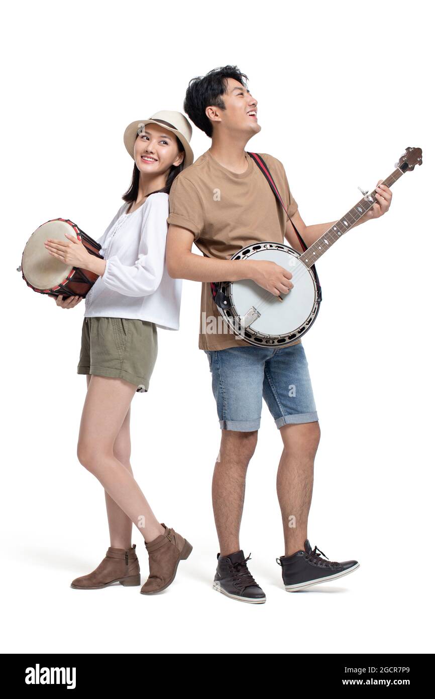 Plucking an instrument vertical Cut Out Stock Images & Pictures - Alamy