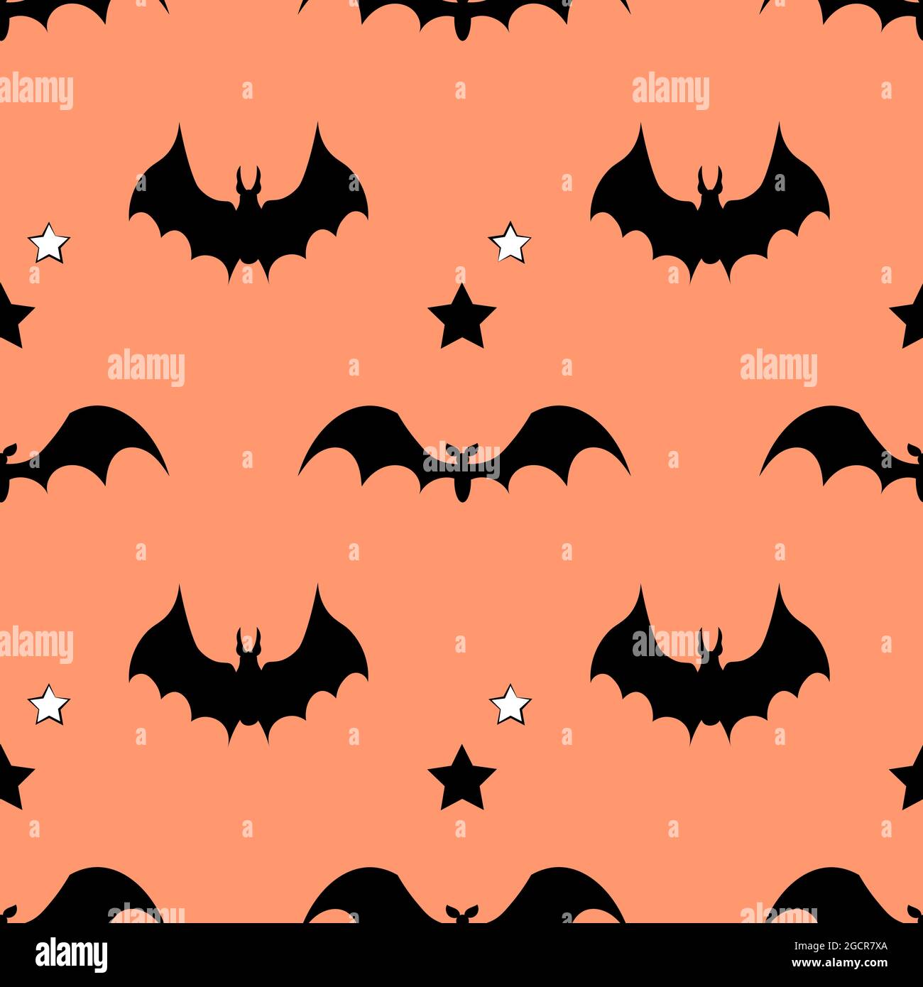 Seamless pattern with bats on a pastel background. Vector illustration ...