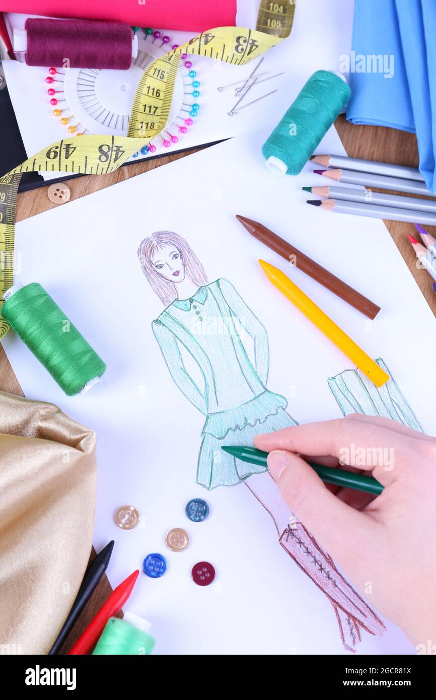 Fashion designer close up Stock Photo - Alamy