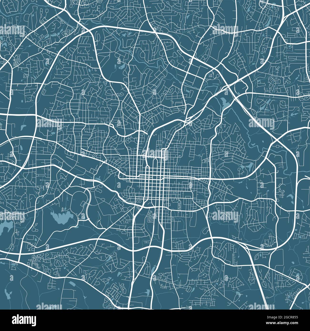 Detailed map of Raleigh city administrative area. Royalty free vector ...