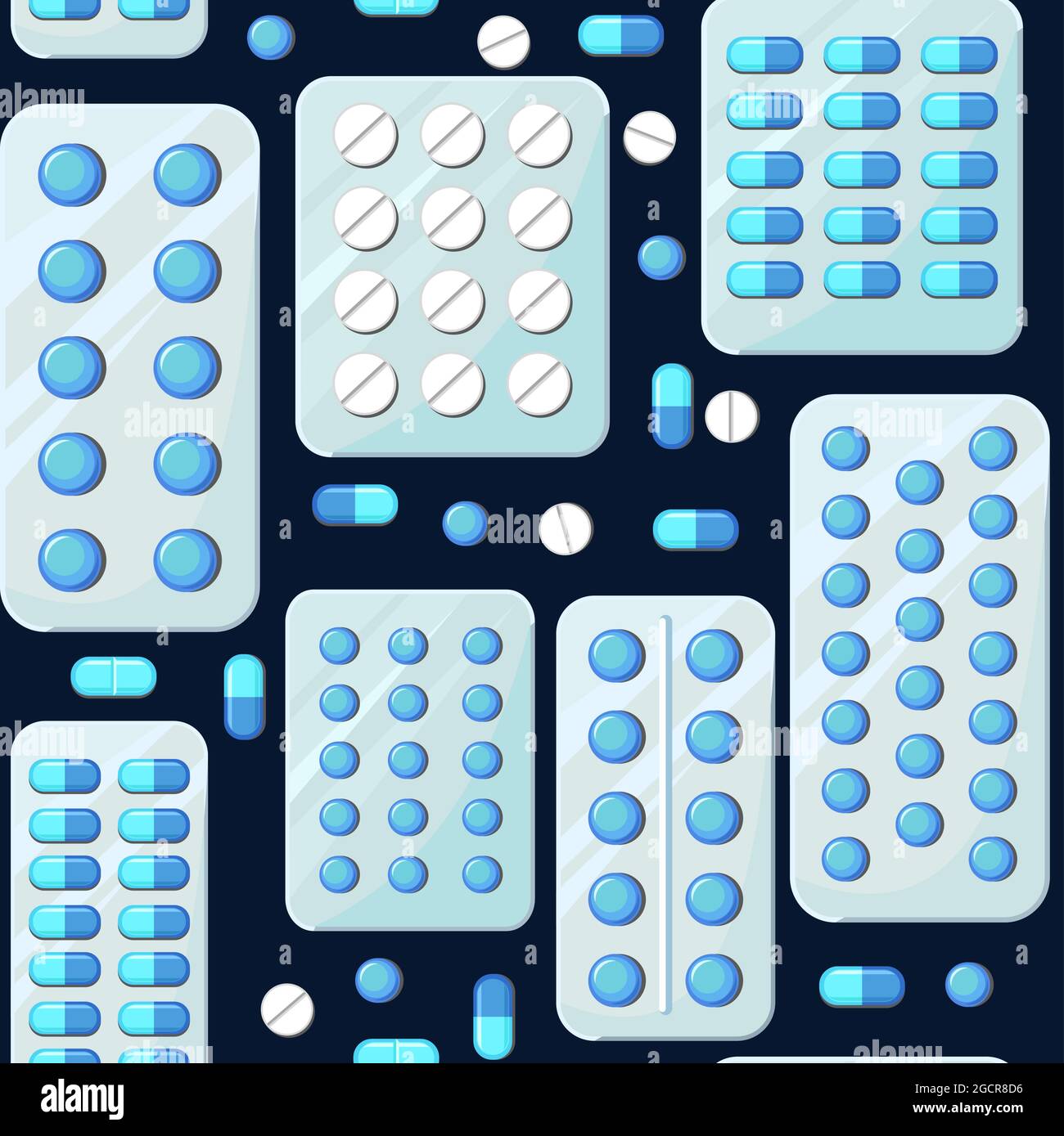 Medicines seamless pattern. Illustration with pills. Concurrency ...
