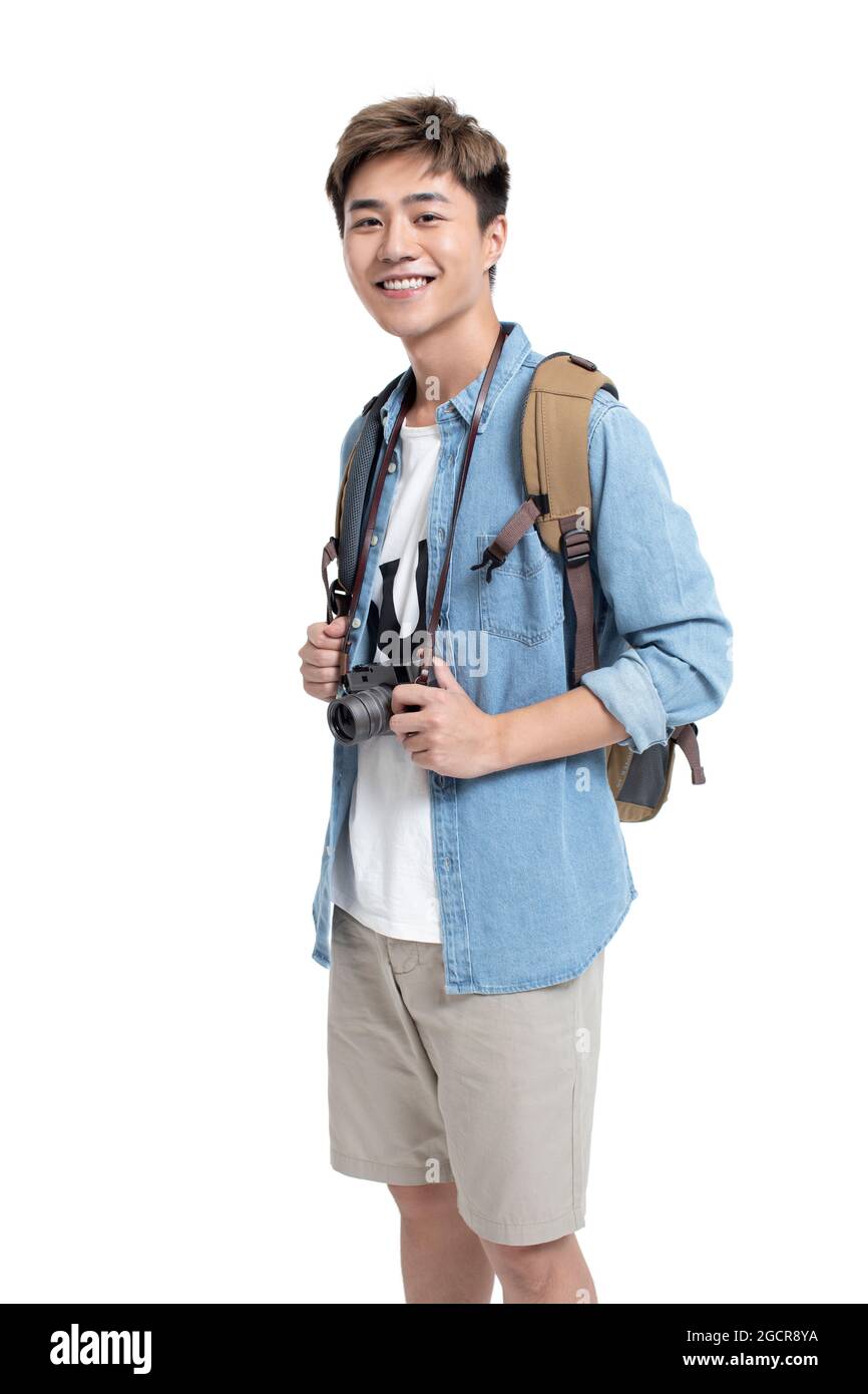 Young university student holding digital camera Stock Photo - Alamy