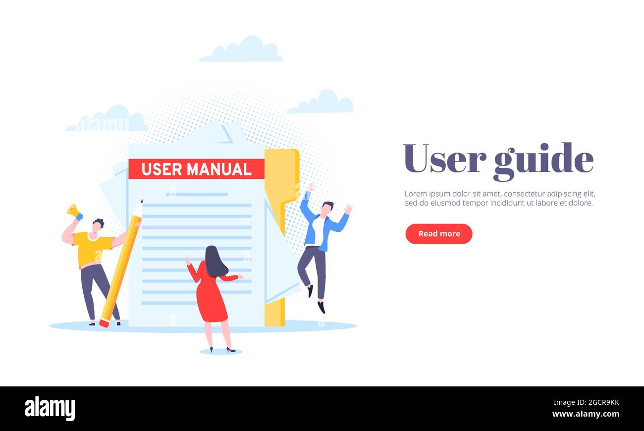 User manual guide book flat style design vector illustration Stock ...
