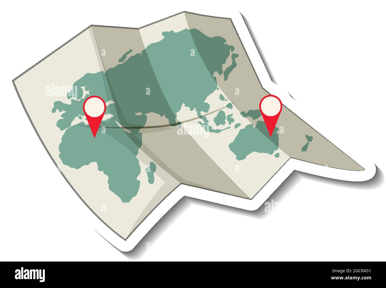 Map Folded Texture Stock Vector Images - Alamy