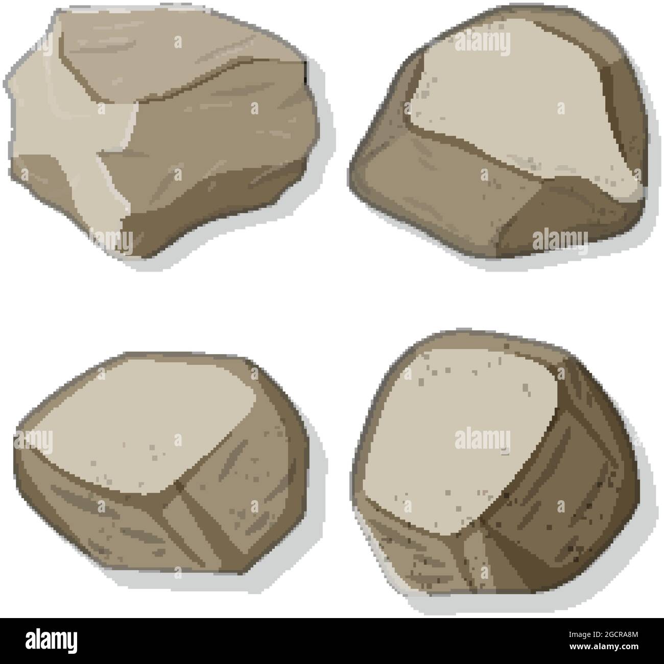 Set of different stones shapes isolated on white background ...