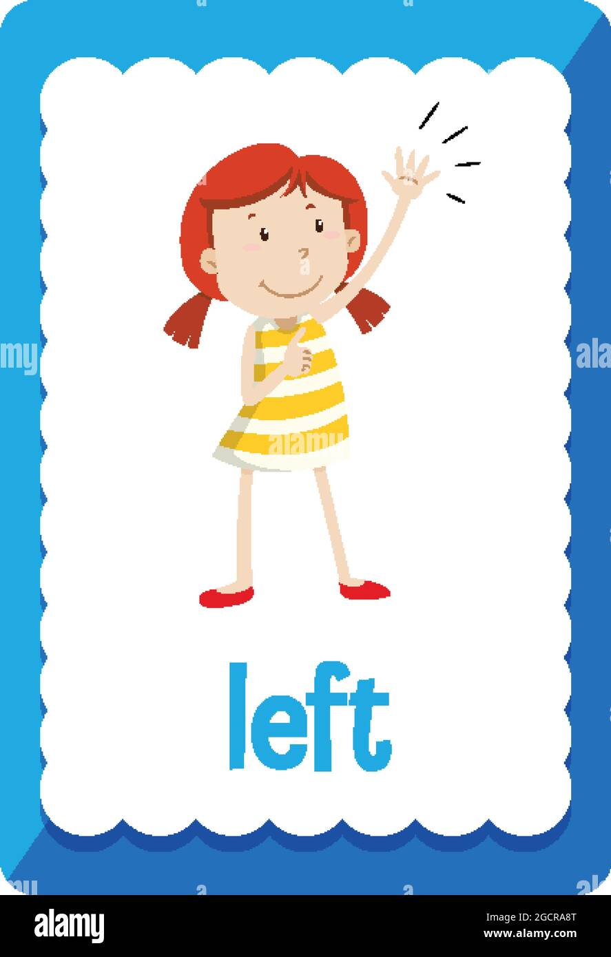 Vocabulary flashcard with word Left illustration Stock Vector Image ...