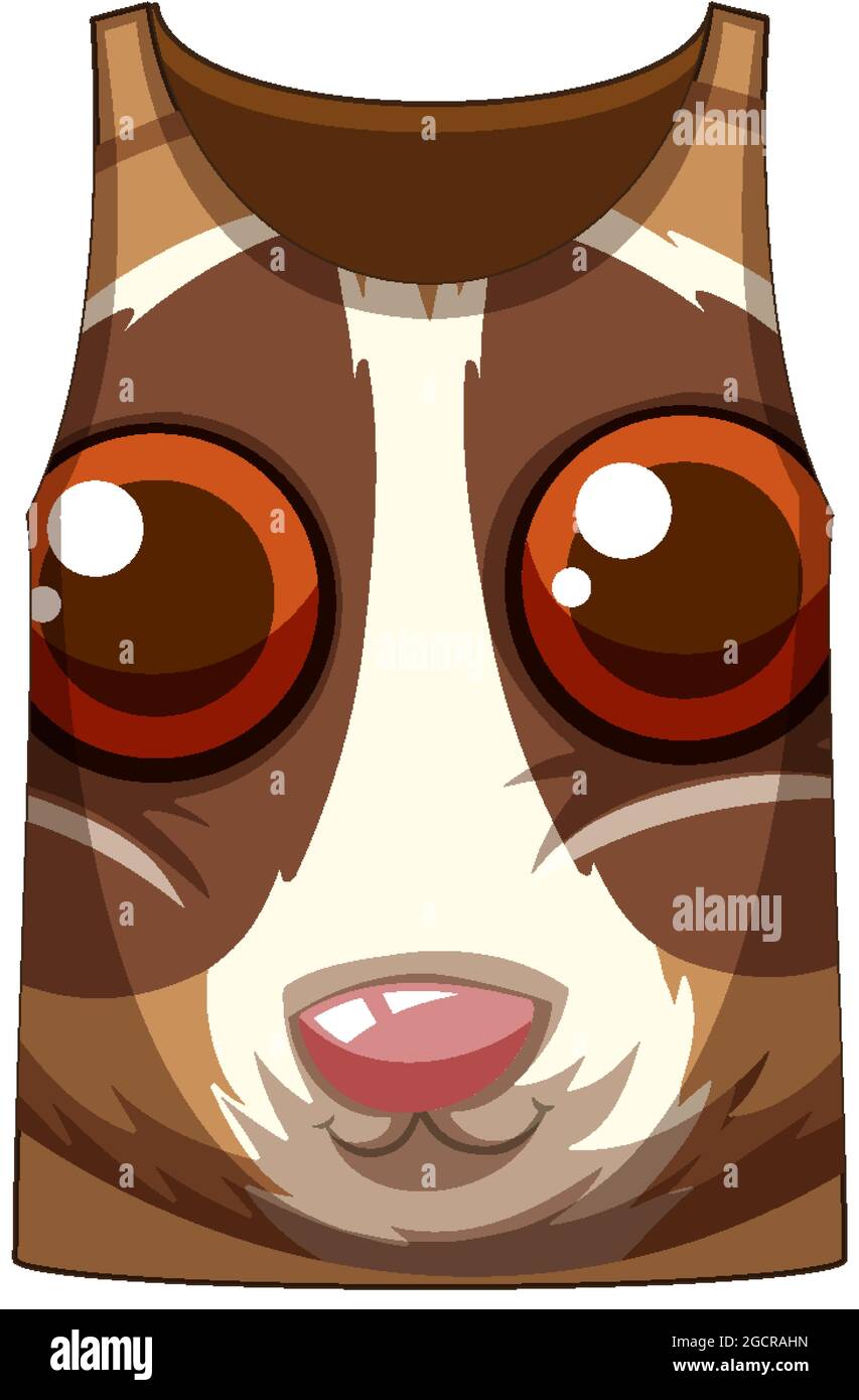 Tank top with face of slow loris pattern illustration Stock Vector ...