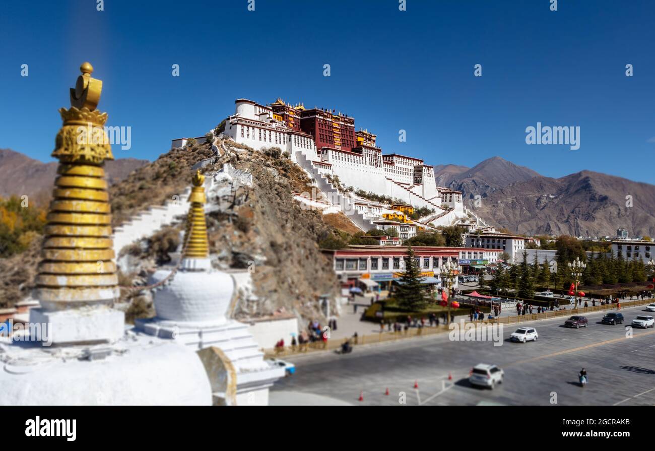 Lhasa, capitol city of Tibet. The Potala Palace in Lhasa, Tibet, China ...