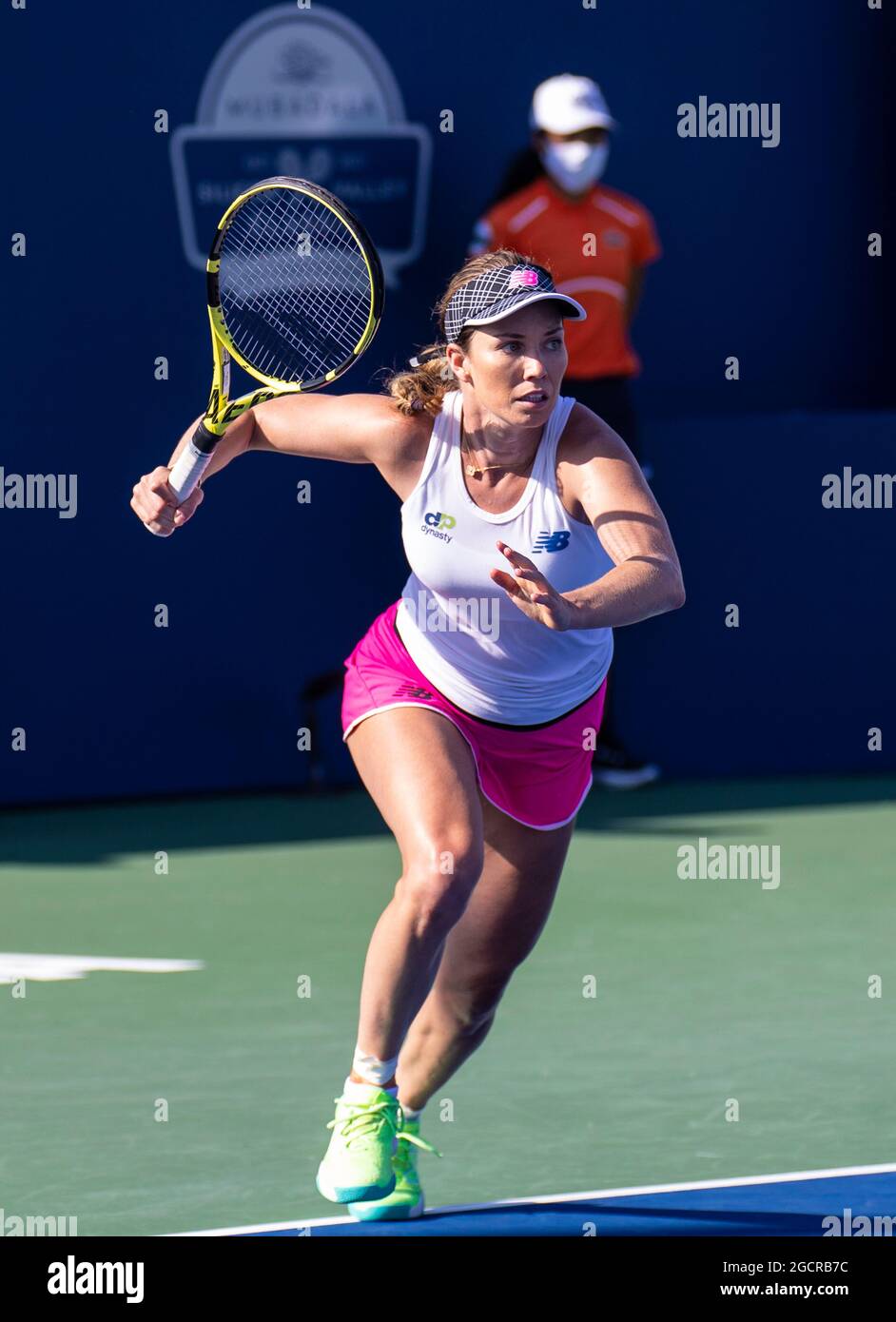 August 08, 2021 San Jose, CA USA Danielle Collins chases down a return ...